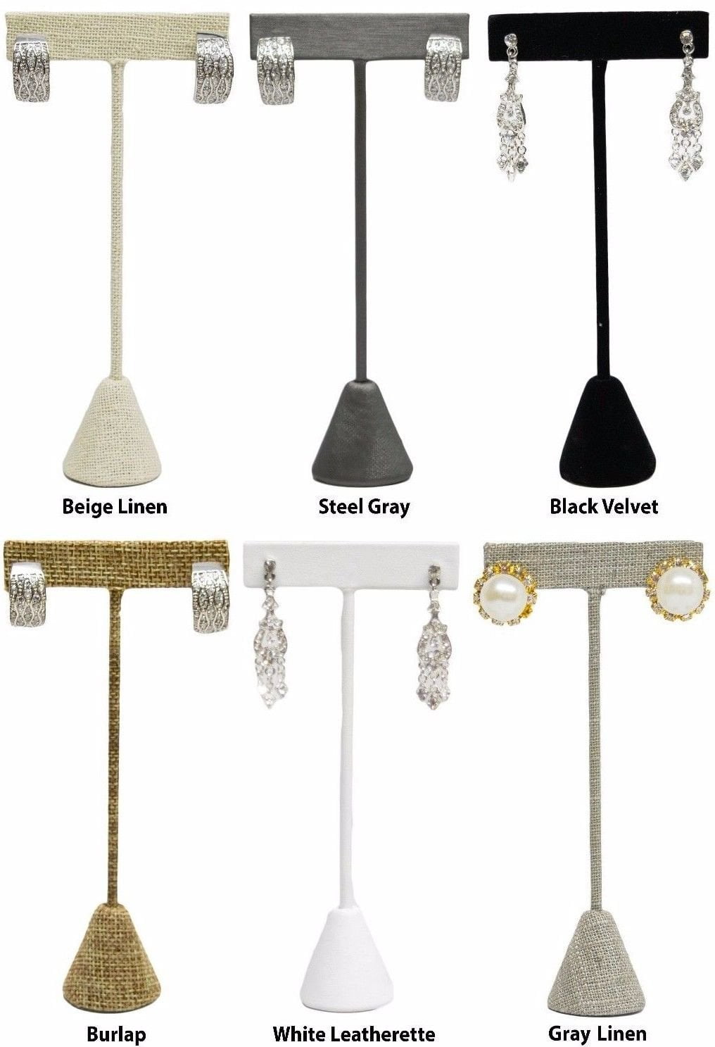 Novel Box Earring Tree T-Bar Display Stand 3 Pack in Various Sizes ...