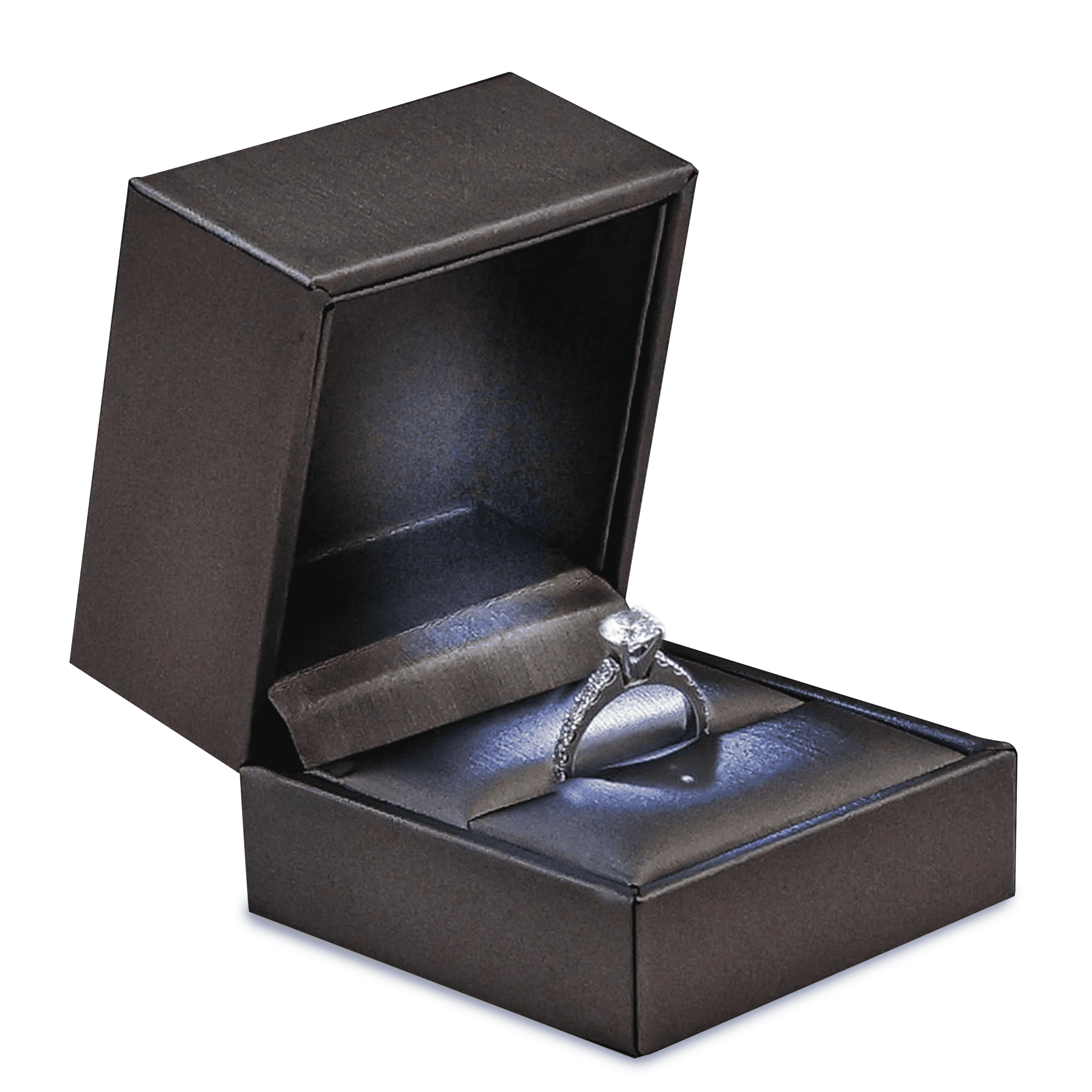 Novel Box Gray Ring Box with LED Light for Jewelry Gift 2.37x2.37x1.87 ...