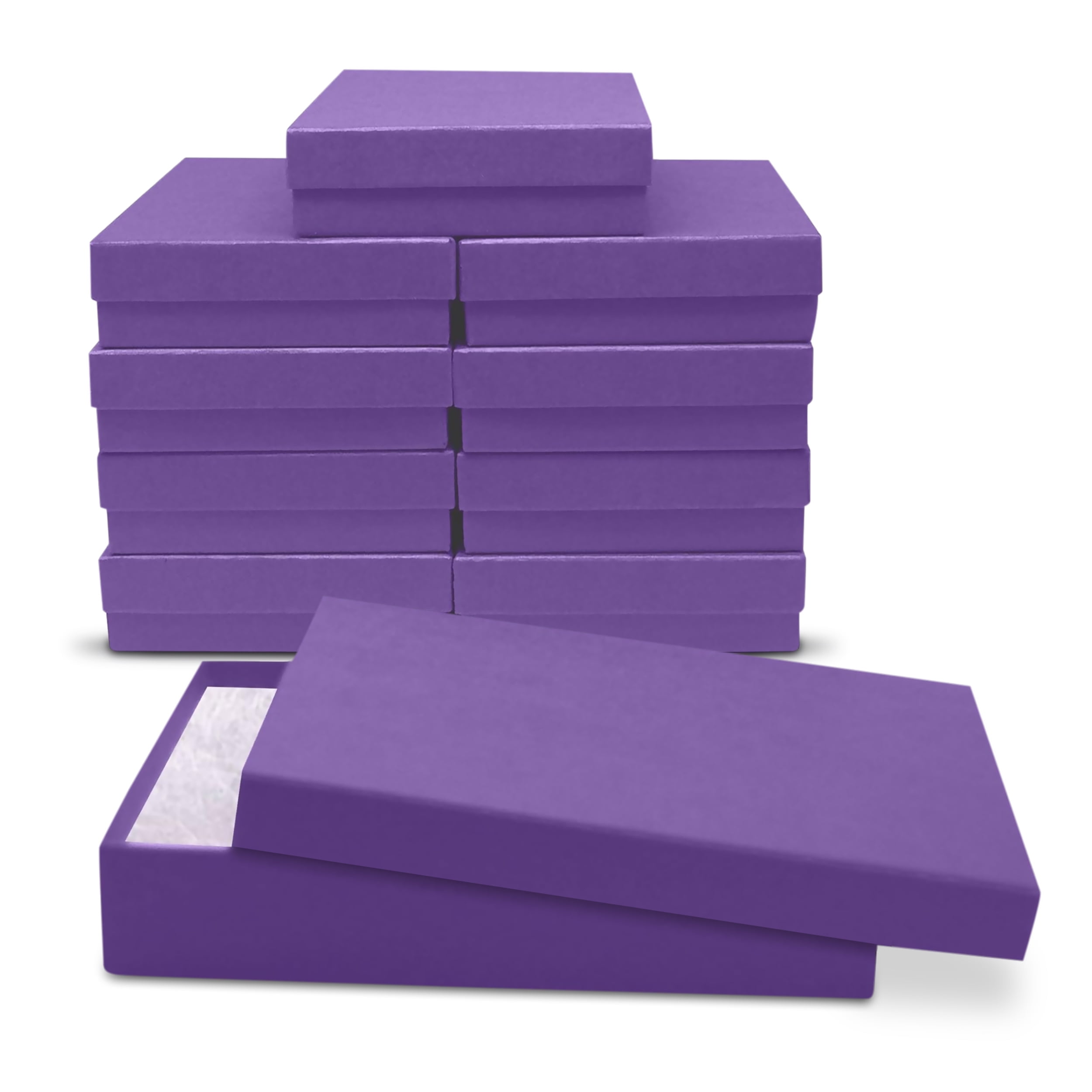 Novel Box 10 Pack Purple Cardboard Cotton Filled Jewelry Gift Boxes 5 ...