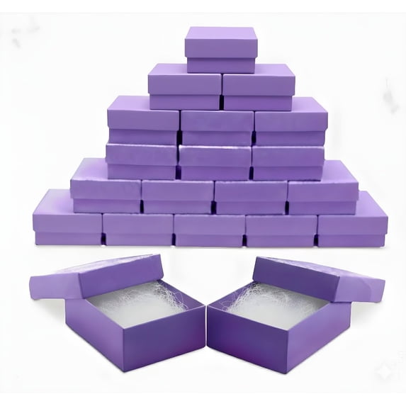 Novel Box 20 Pack Purple Cardboard Cotton Filled Jewelry Gift Boxes 3x2 ...