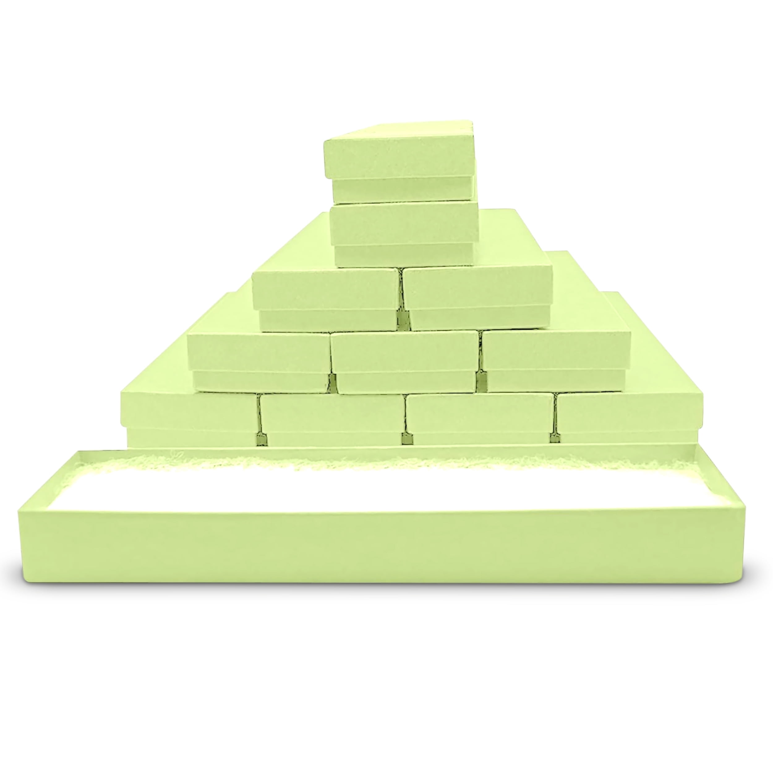 Novel Box 12 Pack Light Green Cardboard Cotton Filled Jewelry Gift ...