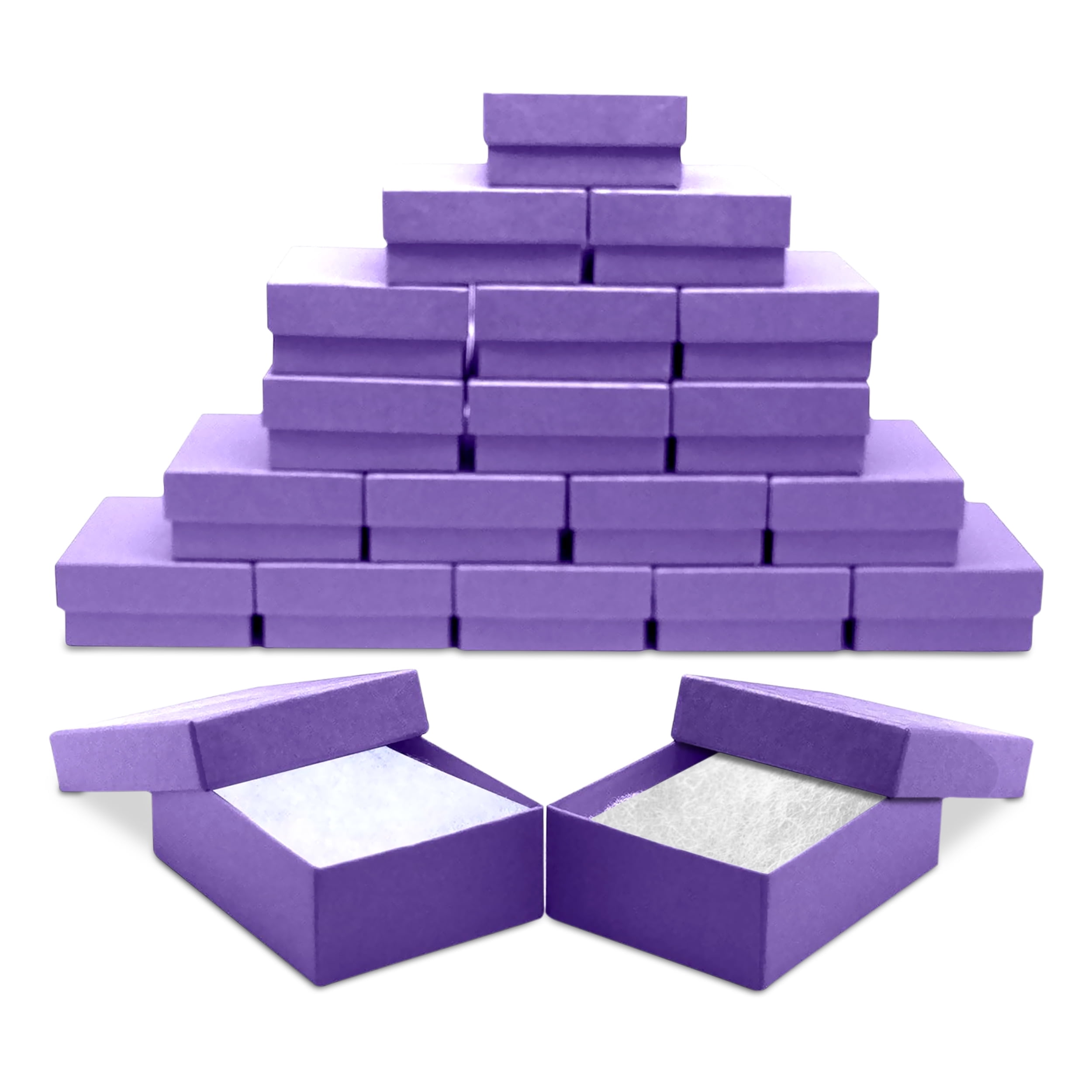 Novel Box 20 Pack Purple Cardboard Cotton Filled Jewelry Gift Boxes 3x2 ...