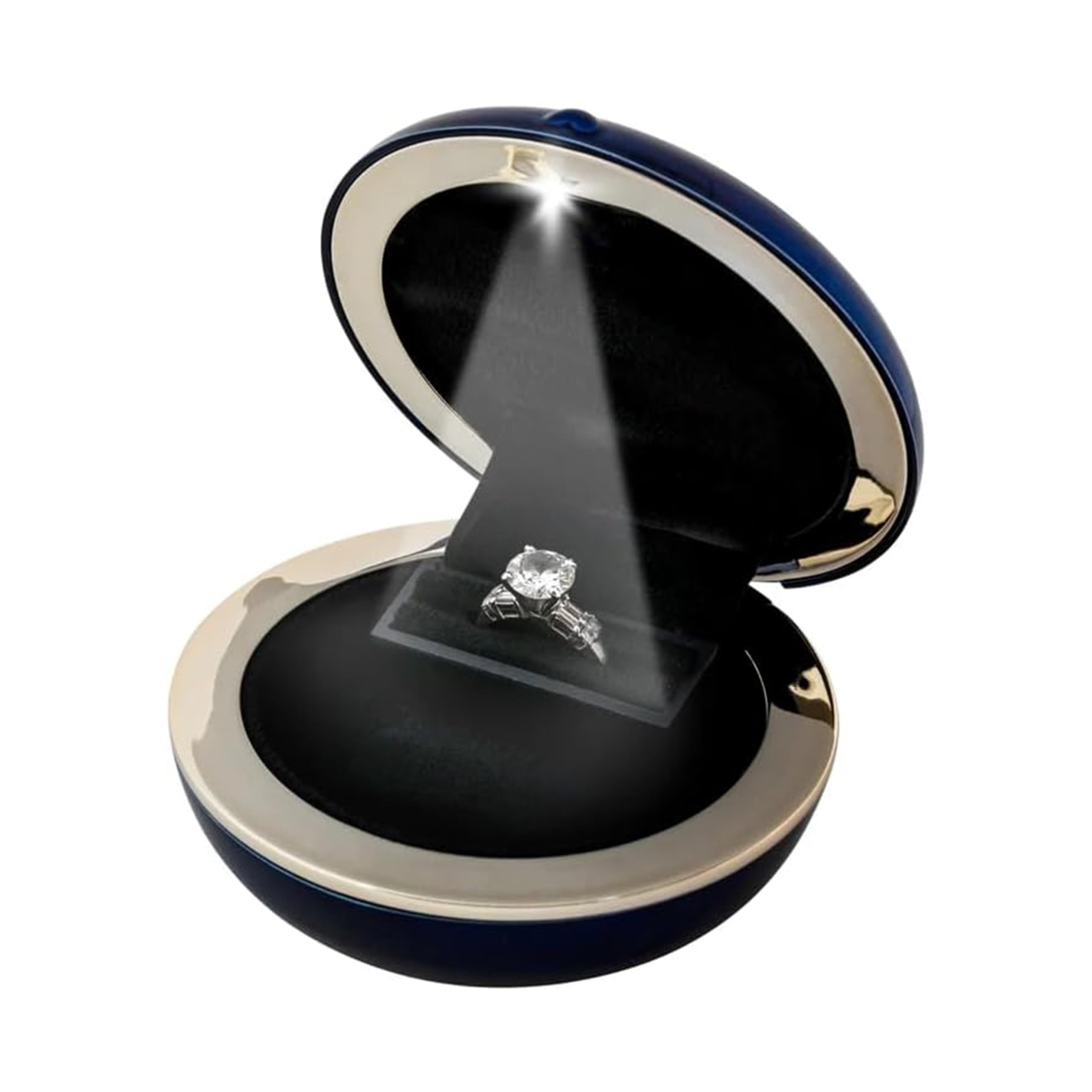 Novel Box Blue Ring Box with LED Light for Jewelry Gift 3x3x1.12 In ...