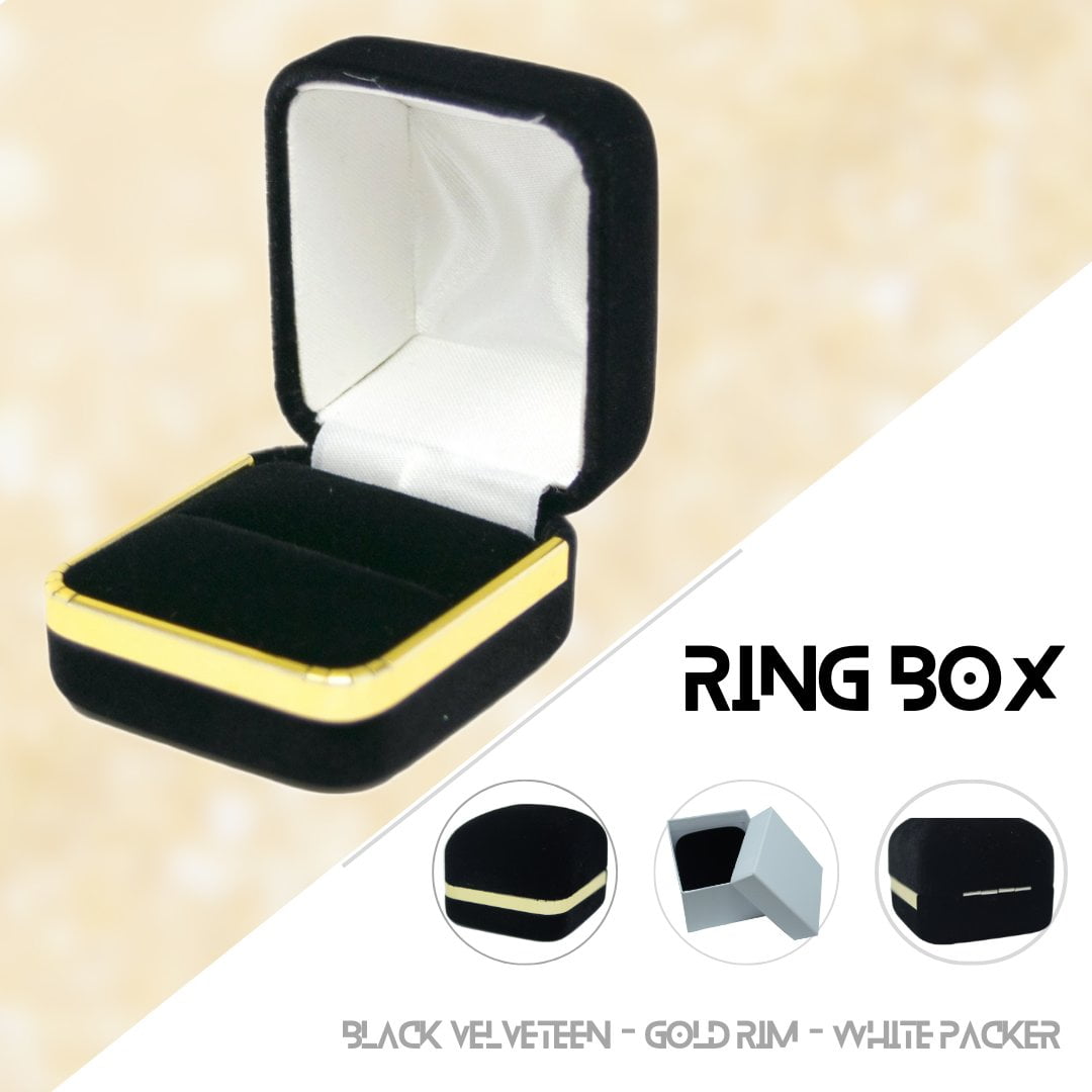 Novel Box Velveteen Ring Box with Gold Rim - Walmart.com