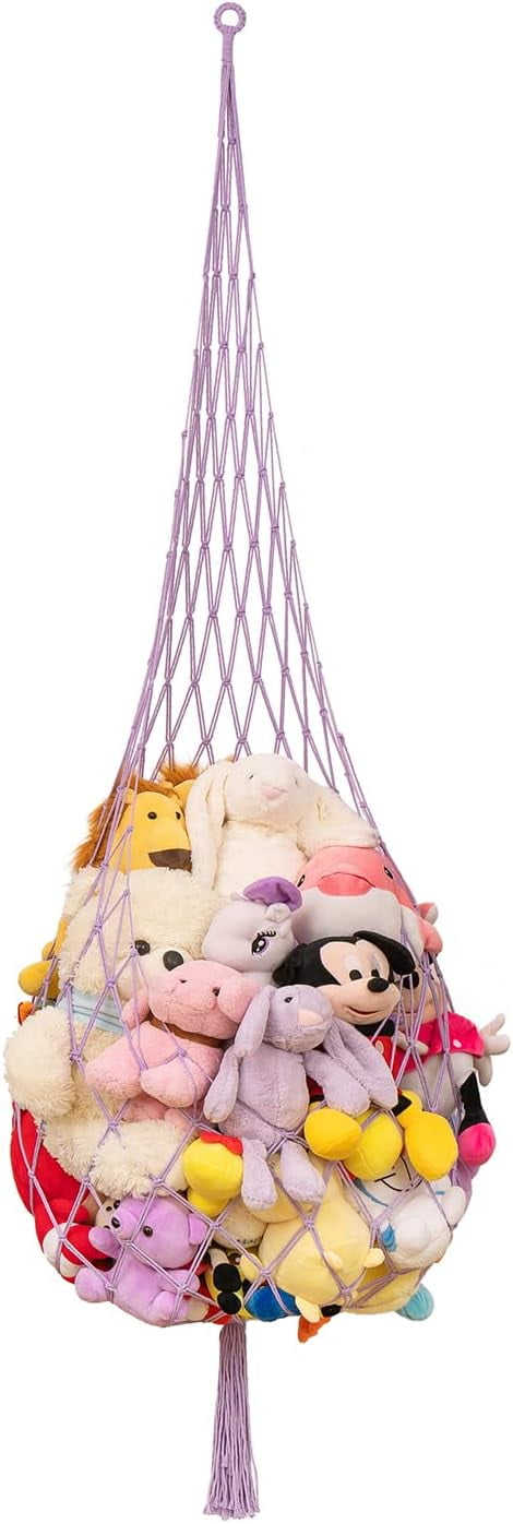 Novel Stuffed animal Net or Hammock Macrame Plush Toy Display- One Hook ...