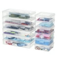 Novelinks 12 Pack Stackable Plastic Storage Box Containers Clear Hobby ...