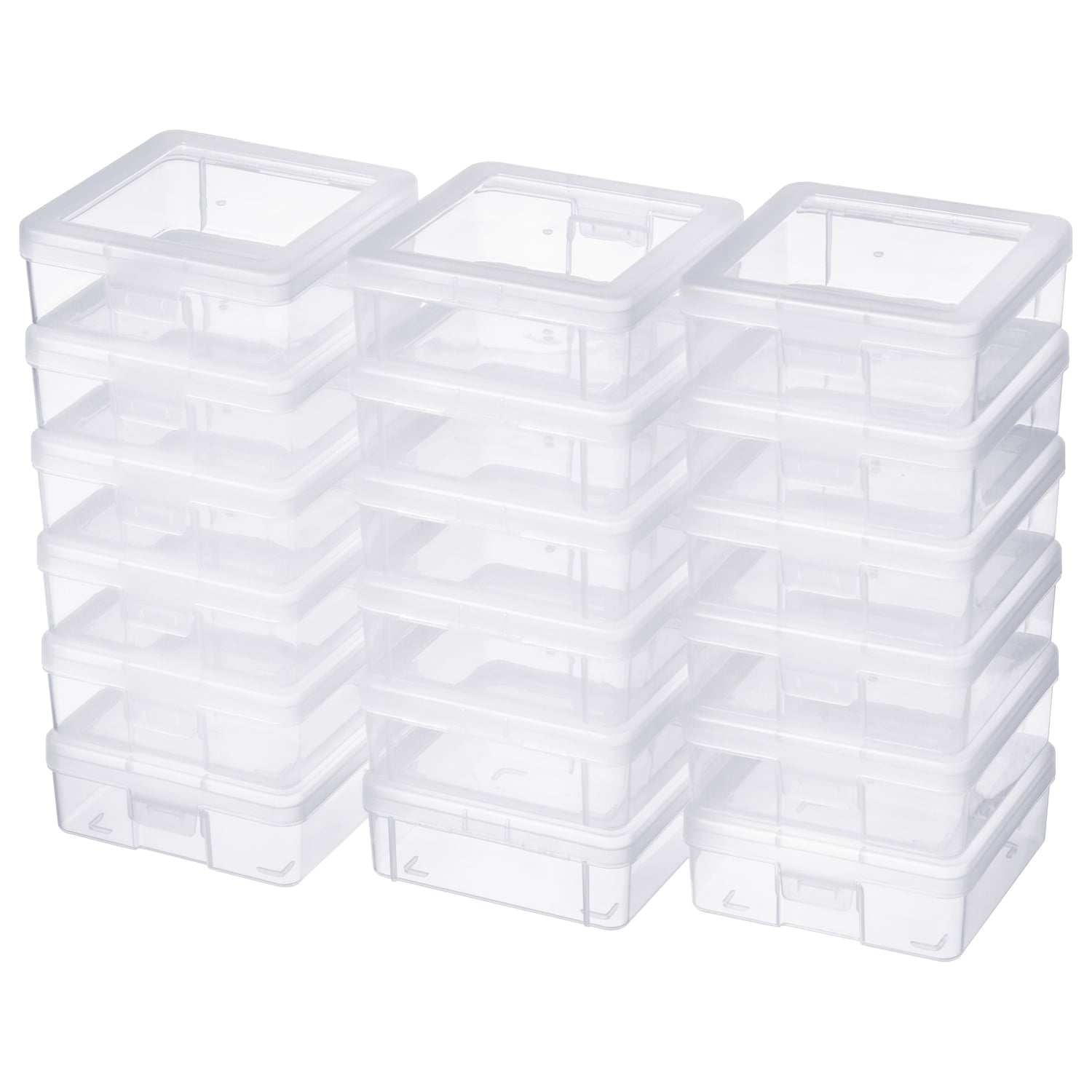 Novelinks 18 Pack Small Stackable Plastic Storage Box Containers Clear ...