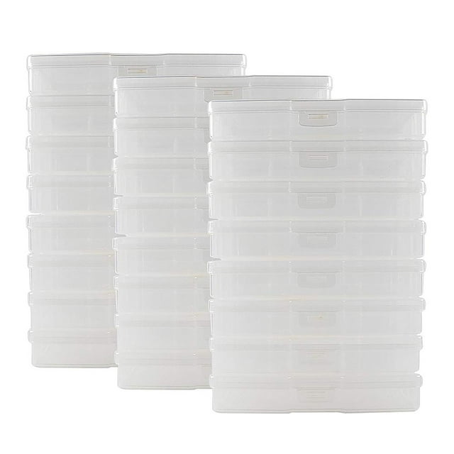 "Novelinks 4"" x 6"" Photo Storage Boxes - Clear Organizer Cases with ...