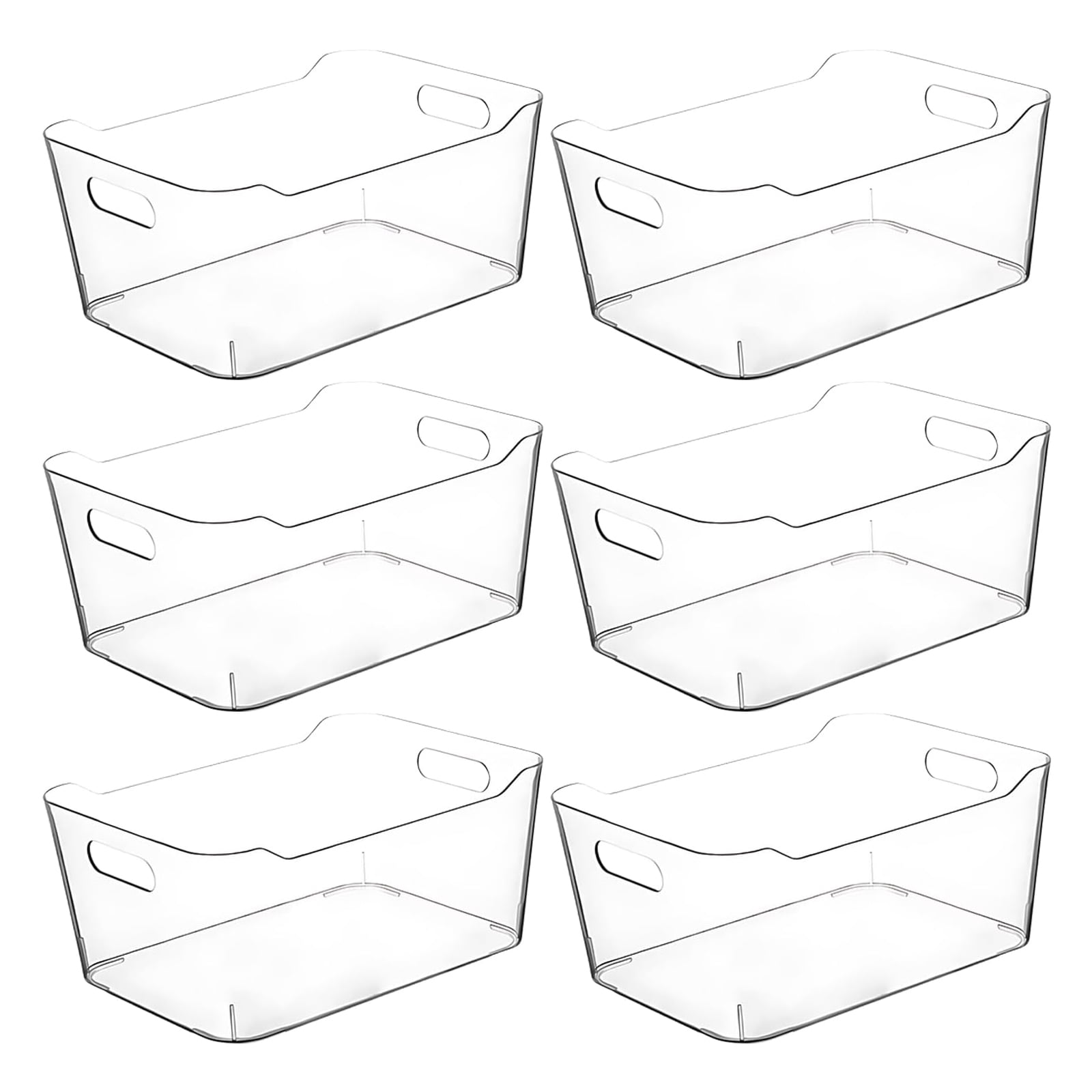 Novelinks 6 Pack Plastic Storage Bins Utility Storage Organizer Bin ...