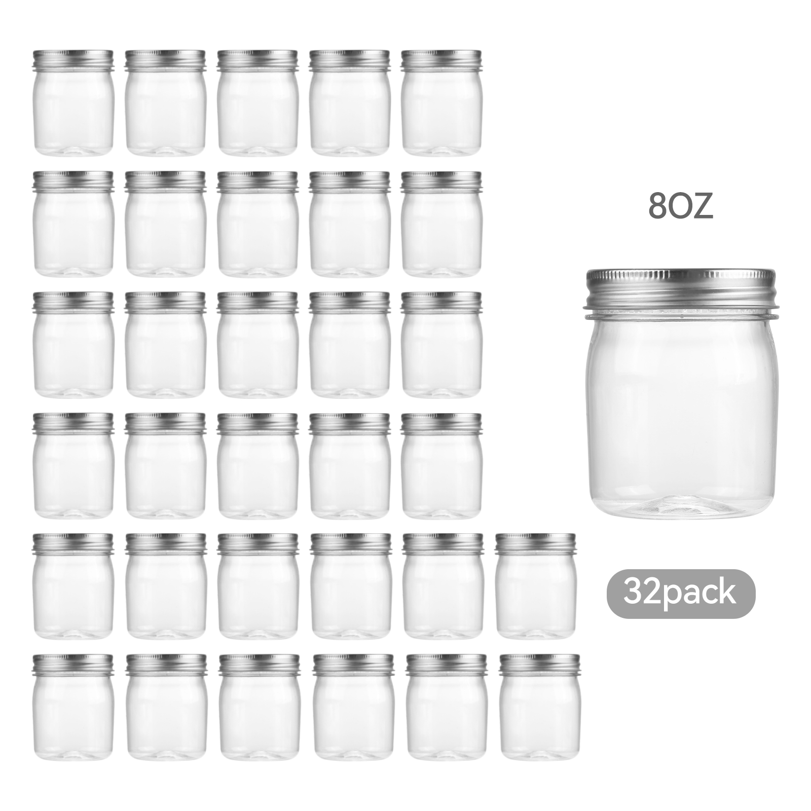 12PC Round Clear Jars Gemstone Storage Plastic Container with Lid ...