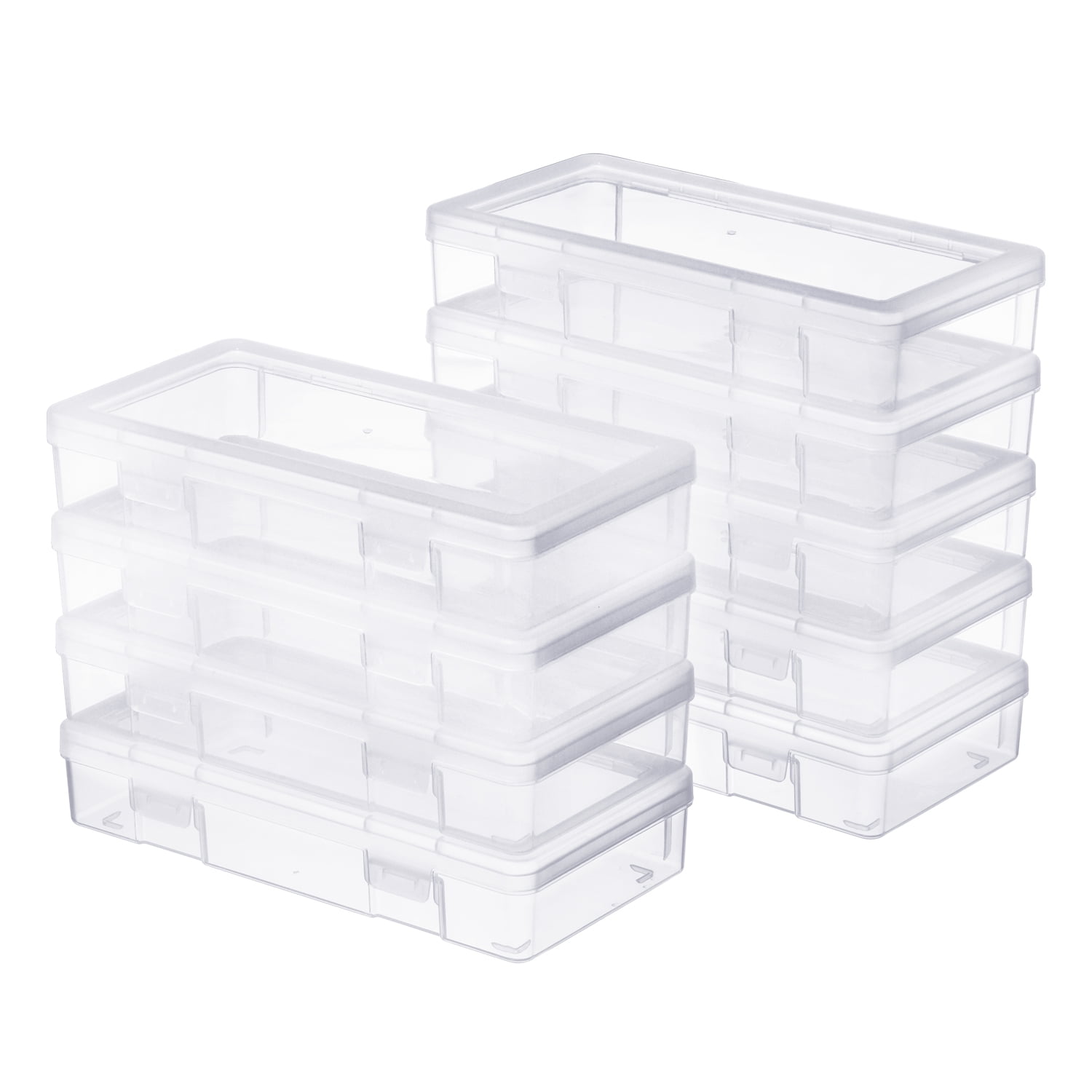 Novelinks 9 Pack Medium Stackable Plastic Storage Box Containers Clear ...