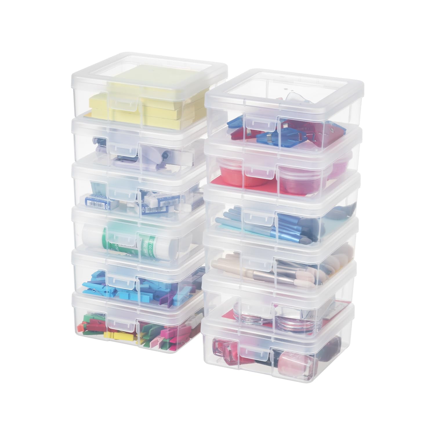 Novelinks Plastic Stackable Pencil Box, 12 Pack, Transparent Modular ...