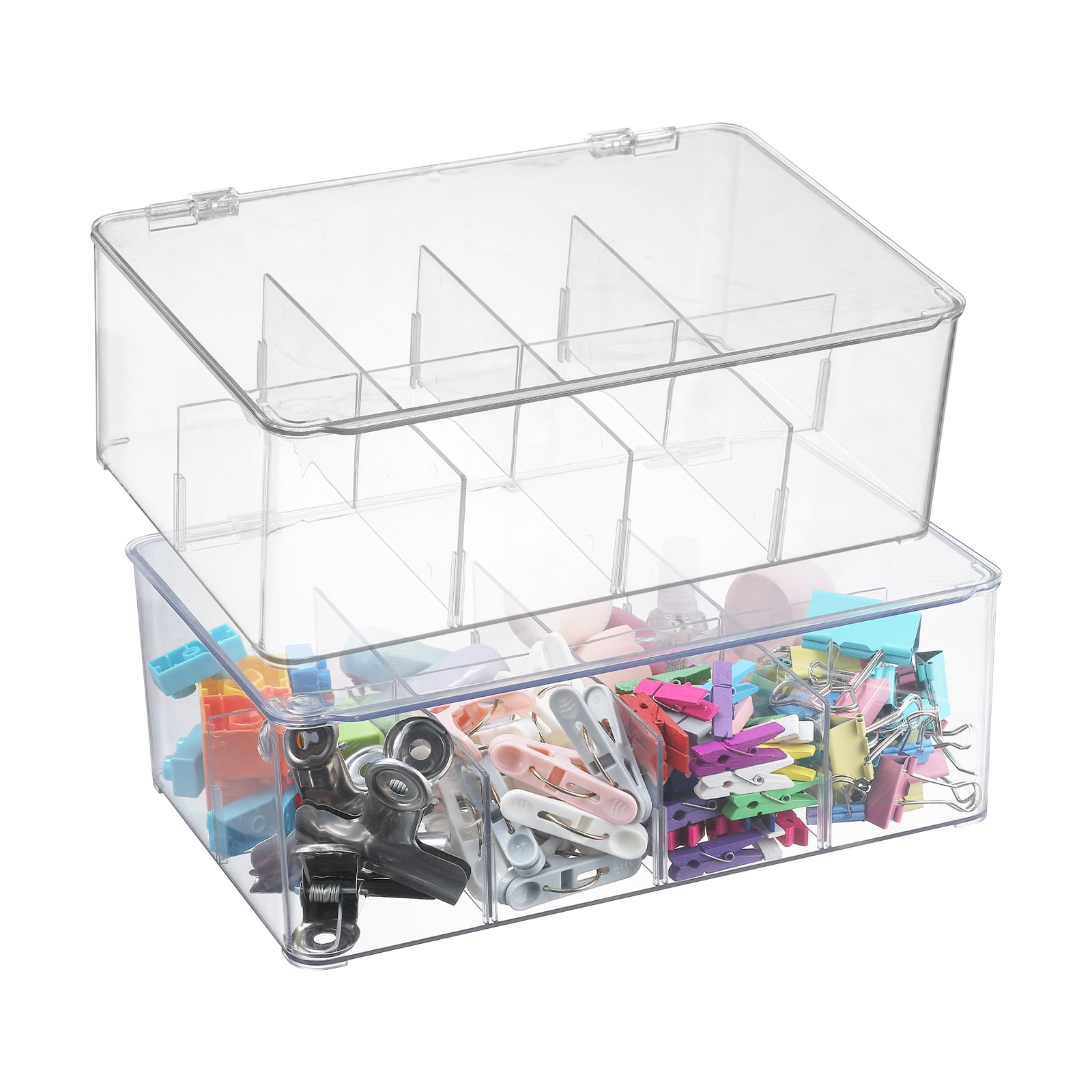 Novelinks Plastic Storage Bins with Lids Kitchen Organization Cabinet ...
