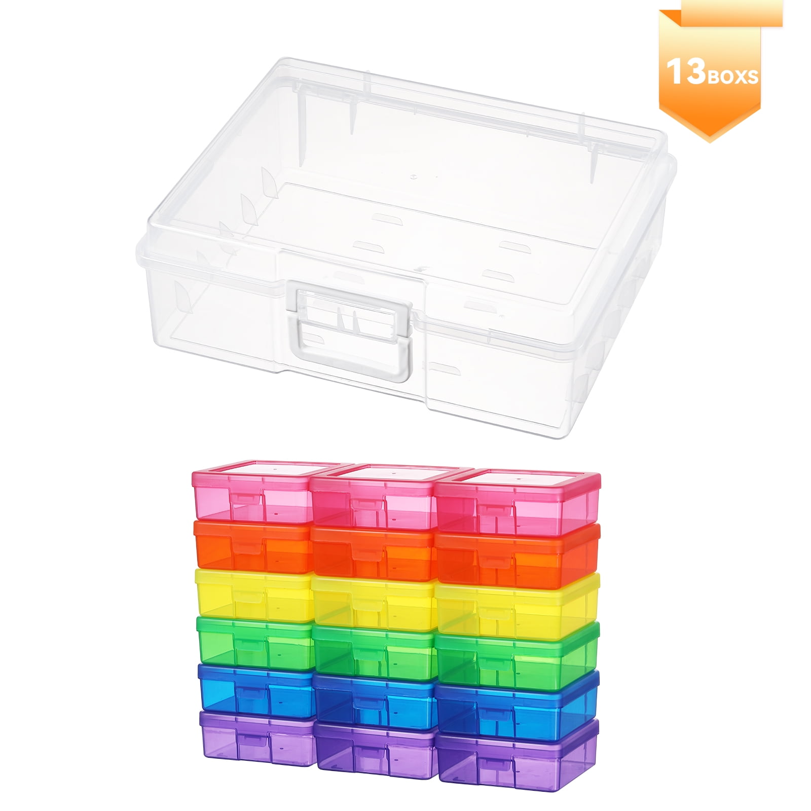 Novelinks Stackable Plastic Storage Box Containers 18 Inner Colorful ...