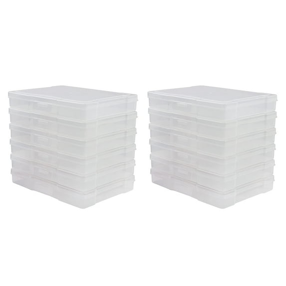 "Novelinks 5"" x 7"" Transparent Photo & Crafts Organizer Box with 12 ...