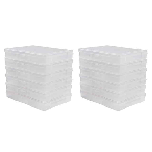"Novelinks 5"" x 7"" Transparent Photo & Crafts Organizer Box with 12 ...