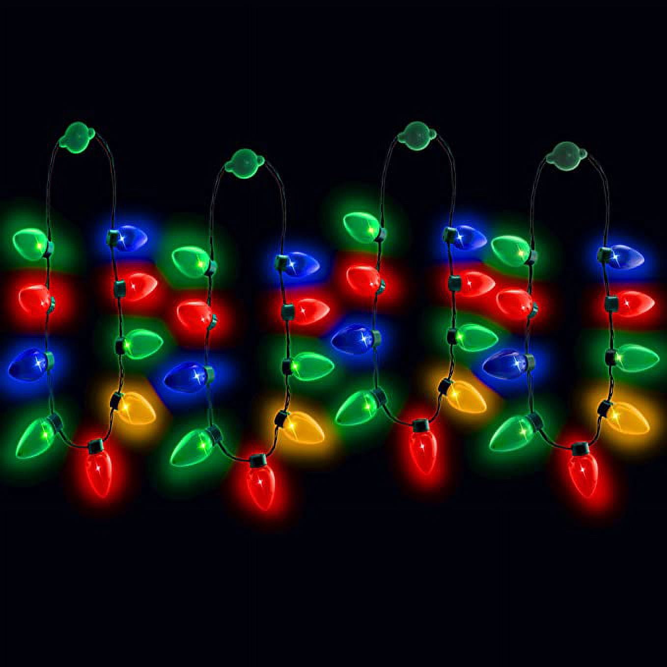 Novelties 4 Pack LED Light Up Christmas Bulb Necklace Party Favors ...