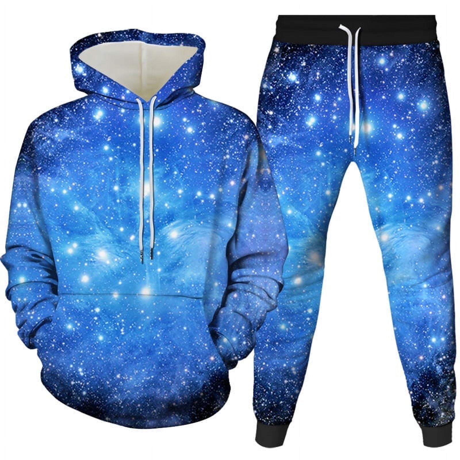 Novelty 2 Pieces Colorful Outer Space Hoodie and Sweatpant Sets ...