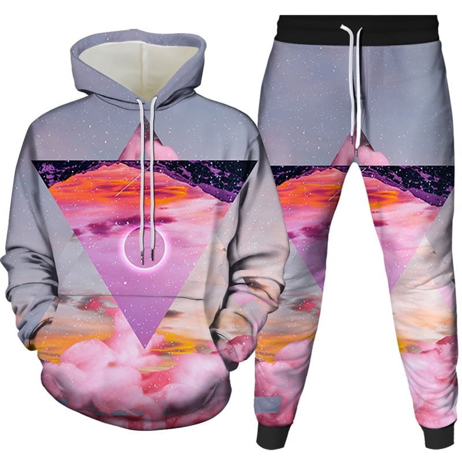Novelty 2 Pieces Colorful Outer Space Hoodie and Sweatpant Sets ...