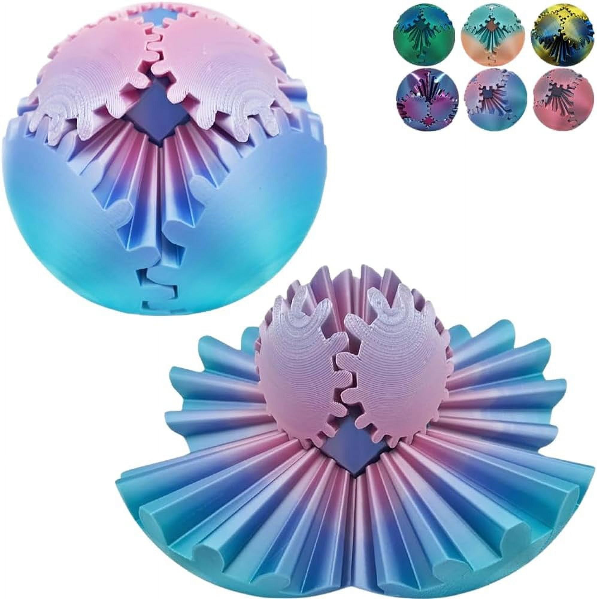 Novelty 3D Printed Gear Spin Ball Fidget Toy, 3D Printed Gear Cube Ball ...