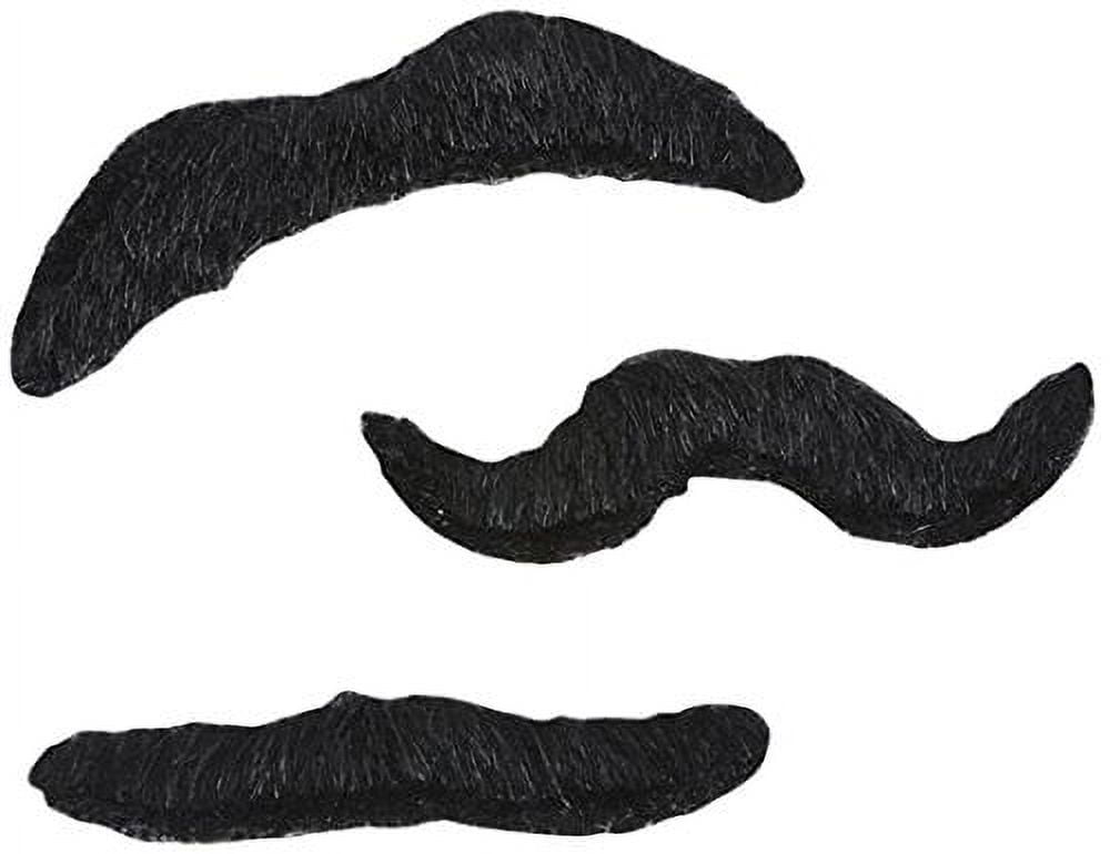 Novelty Black Halloween Adhesive Fake Costume Moustache (3 pieces ...