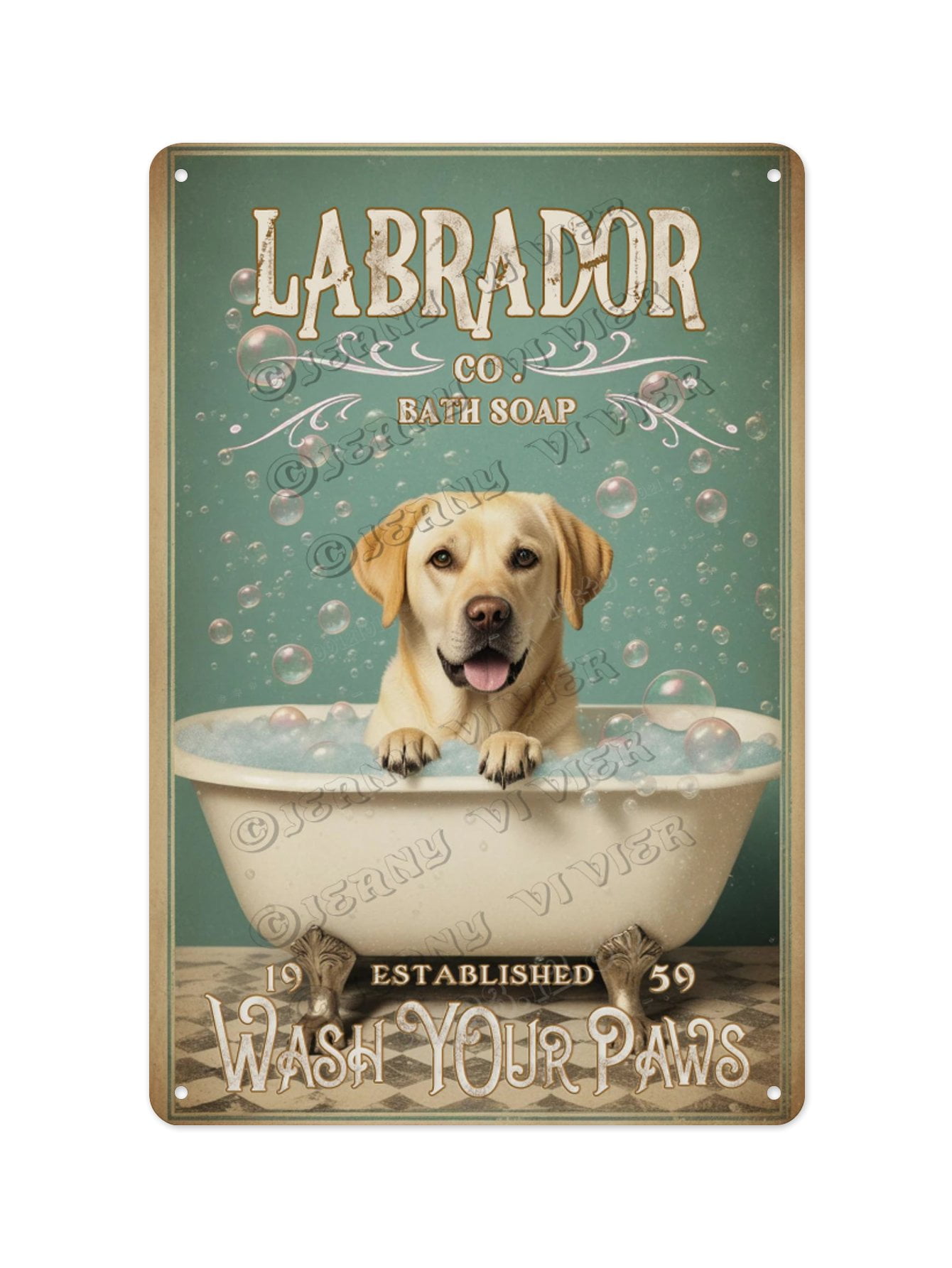 Novelty Aluminum Metal Sign, 12 x 16 Inches, Retriever Labrador Wash ...