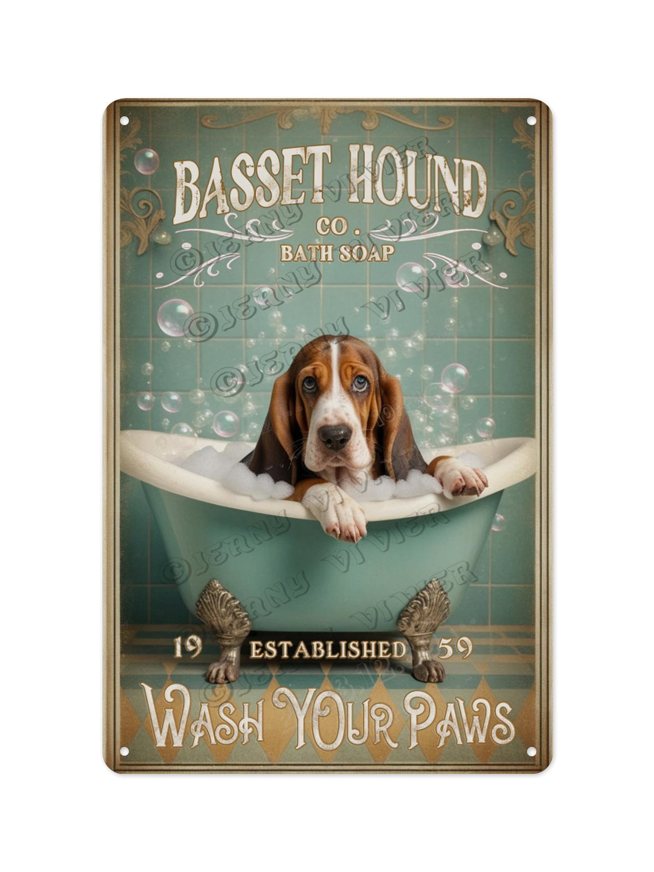 Novelty Aluminum Metal Sign, 8 x 12 Inches, Basset Hound Dog Wash Your ...