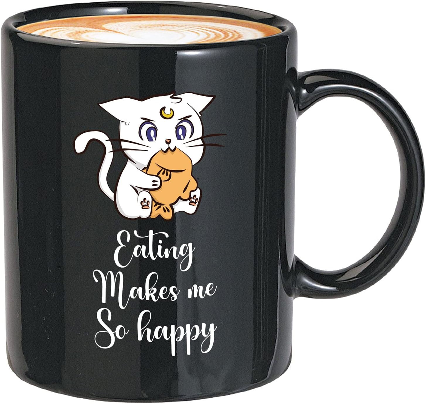 Novelty Animation Coffee Mug - Eating Makes Me So Happy - Illustartion ...