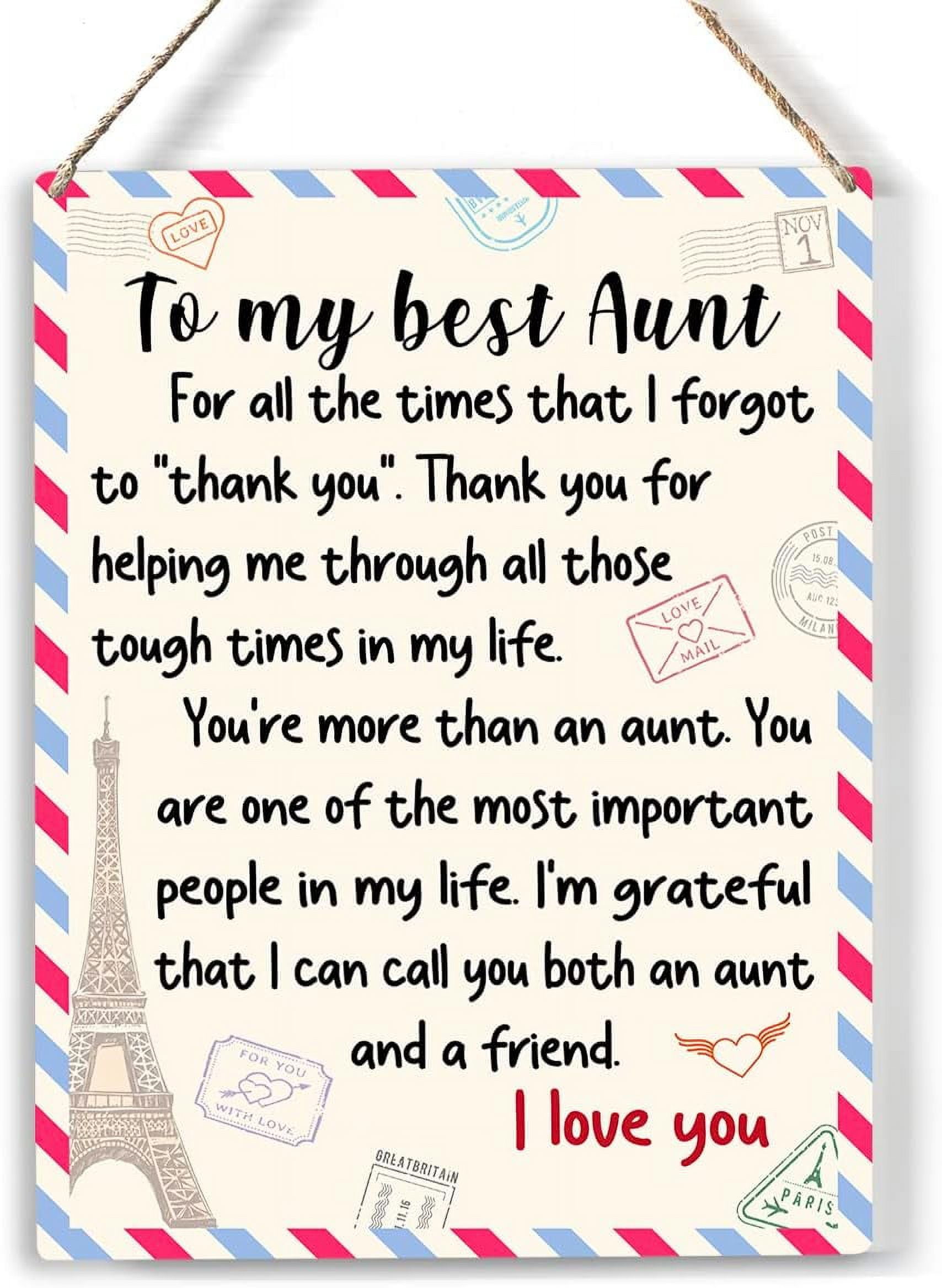 Novelty Aunt Wood Sign to My Best Aunt I Love You Wooden Signs Rustic ...