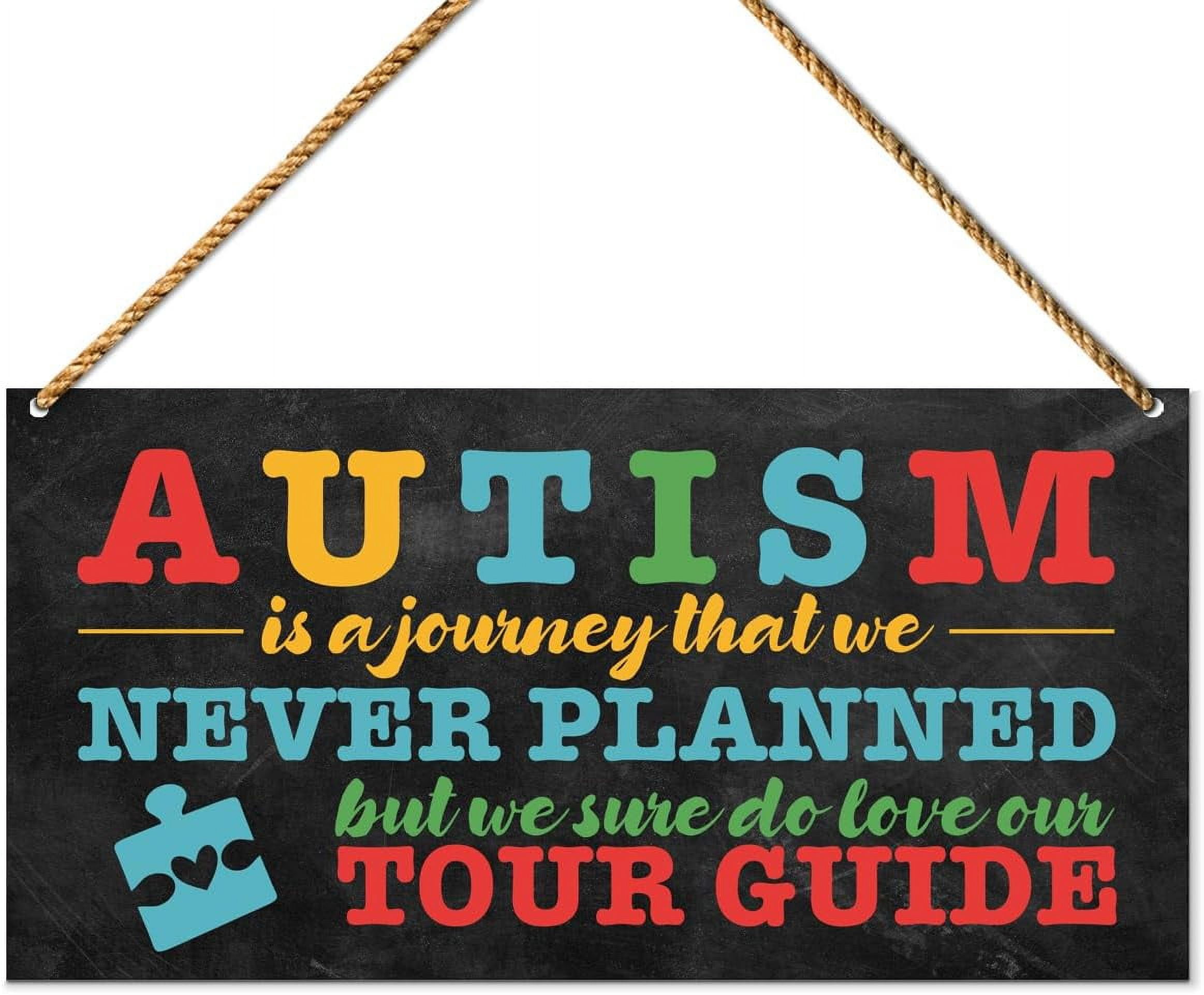 Novelty Autism Awareness Wood Sign Autism Awareness Sign Wall Decor for ...