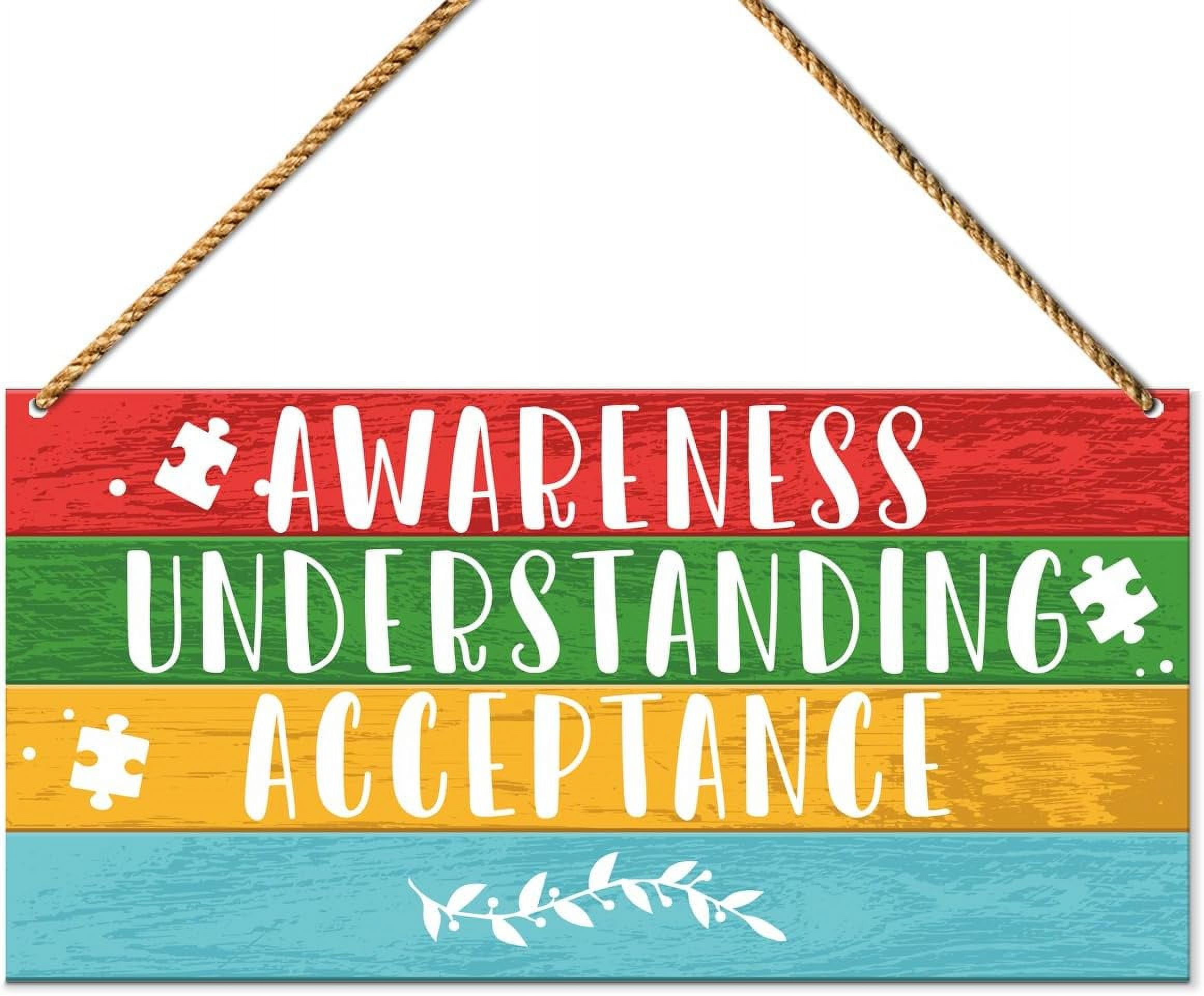 Novelty Autism Awareness Wood Sign Autism Awareness Sign Wall Decor for ...