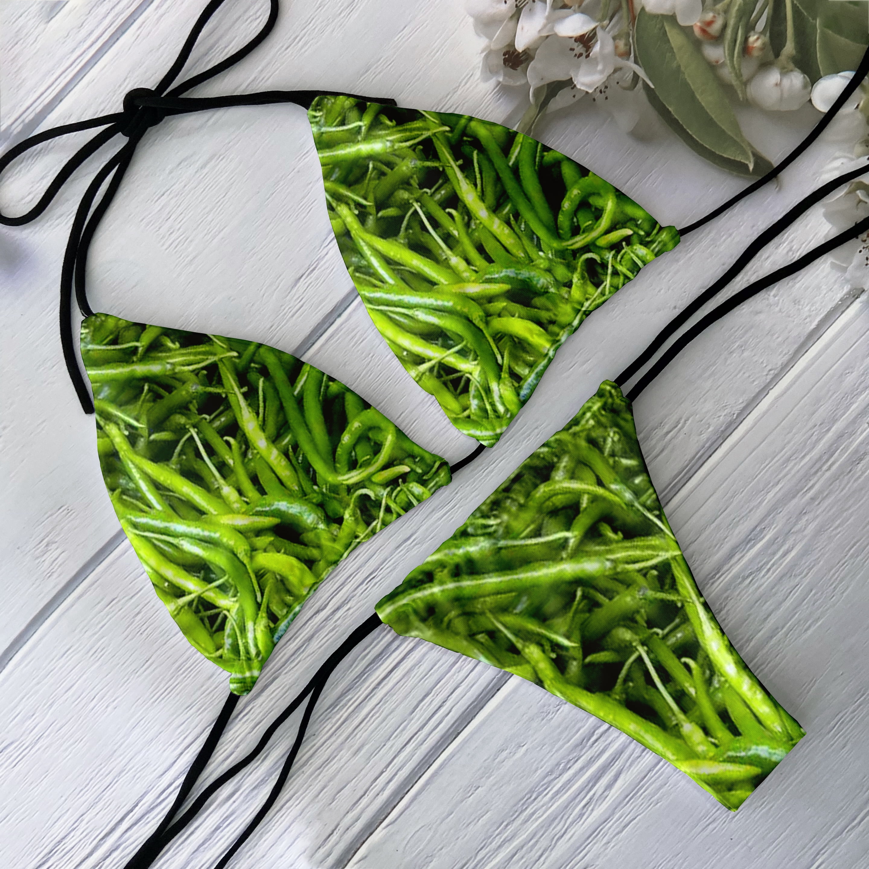 Novelty Bikini suit Women's Halter Low Waist Food Vegetable 3D Printed ...