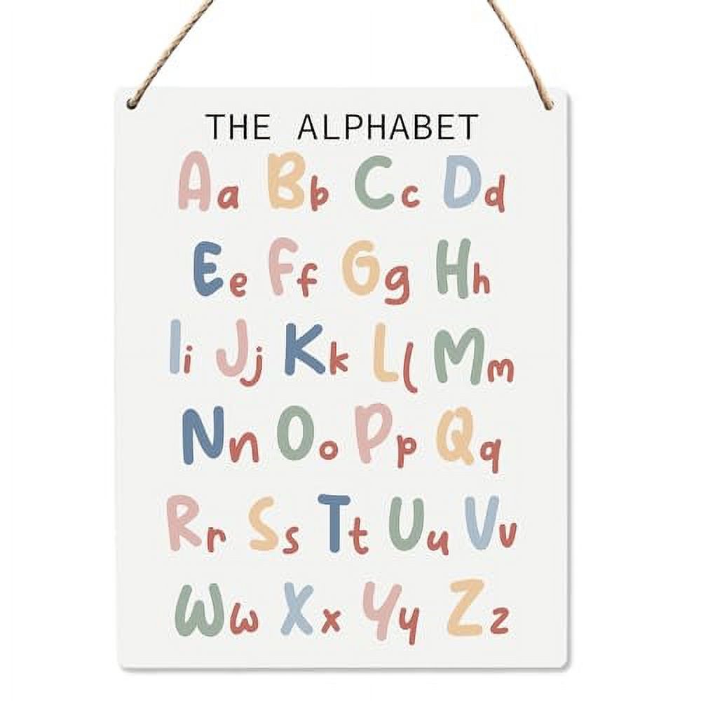 Novelty Boho Classroom Wall Decor - ABC Alphabet Wood Hanging Sign ...