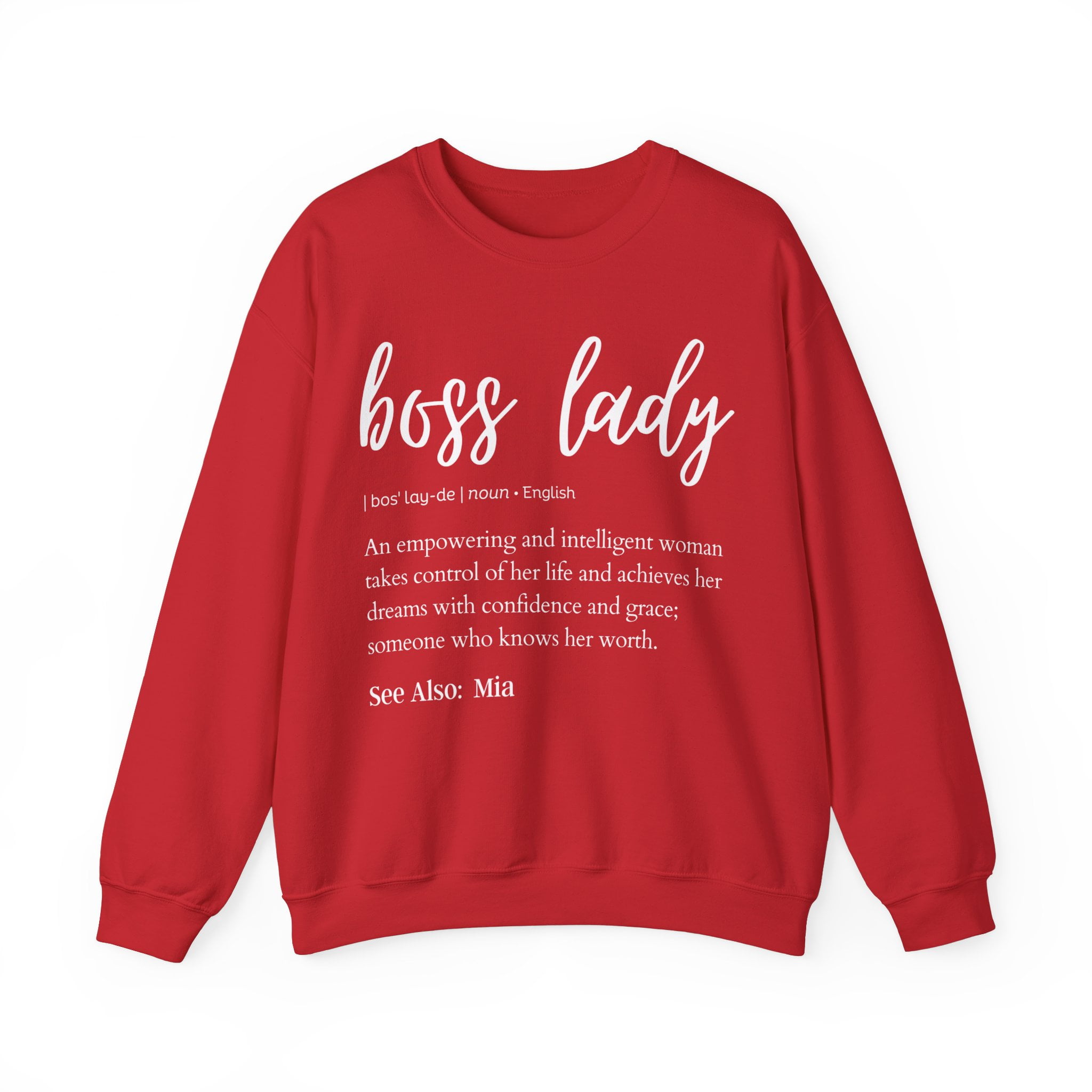Novelty Boss Lady Definition Mia Wife Girl Business Gildan 18000 ...