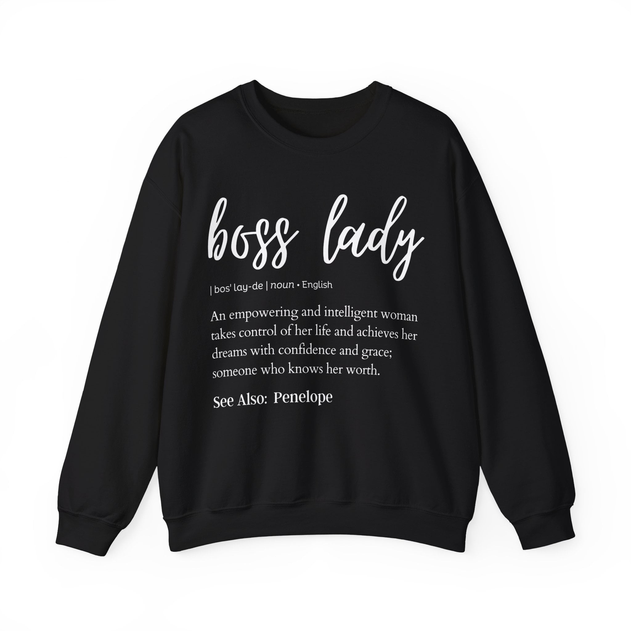 Novelty Boss Lady Definition Penelope Wife Girl Bus Gildan 18000 ...
