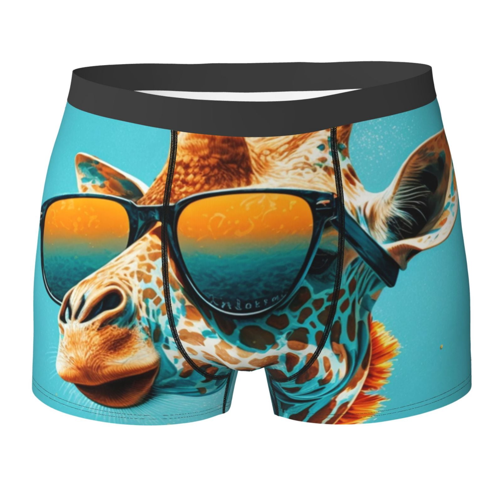 Novelty Boxer Briefs Stretchy Underwear Comfort for Men, Giraffe With ...