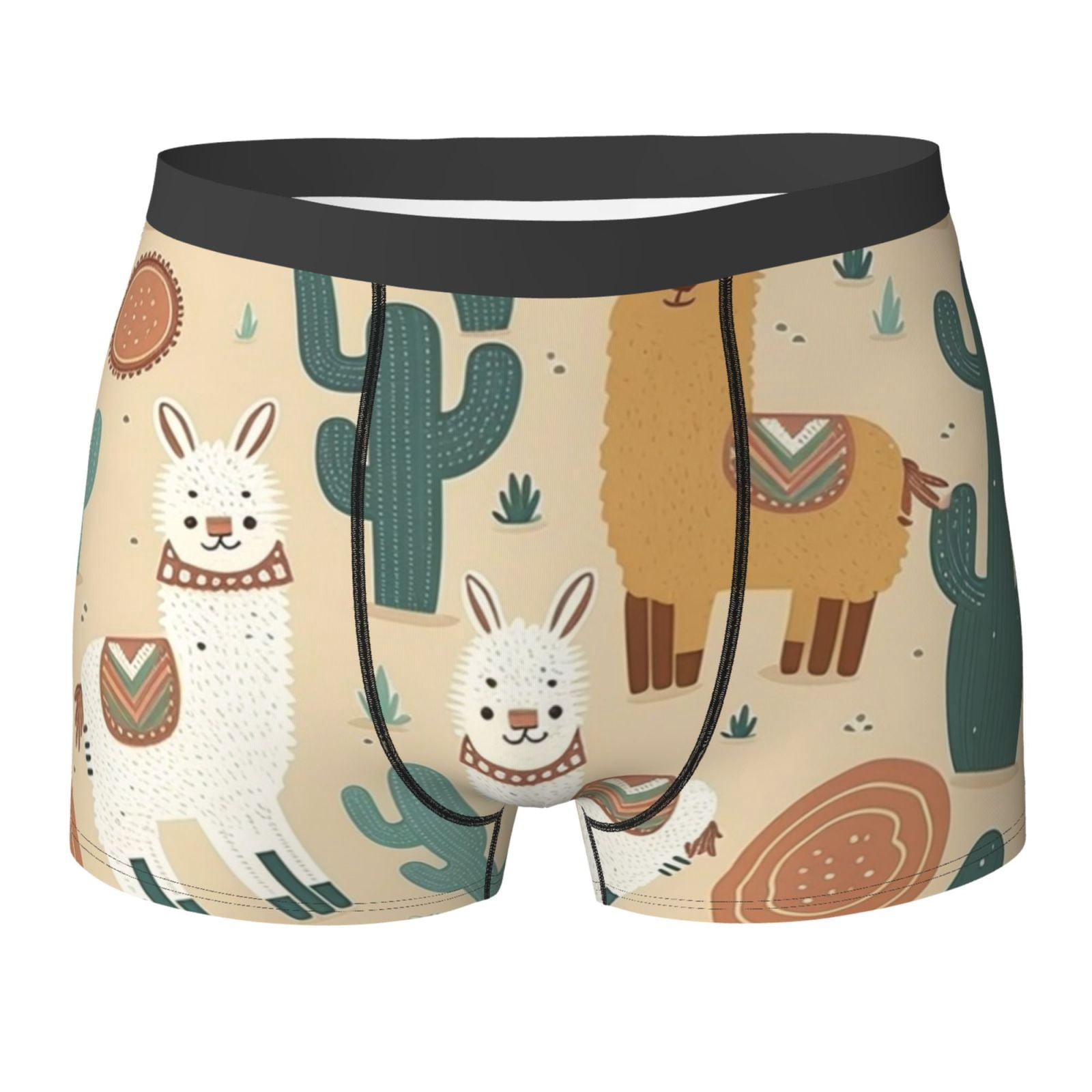 Novelty Boxer Briefs Stretchy Underwear Comfort for Men, Llama Alpaca ...