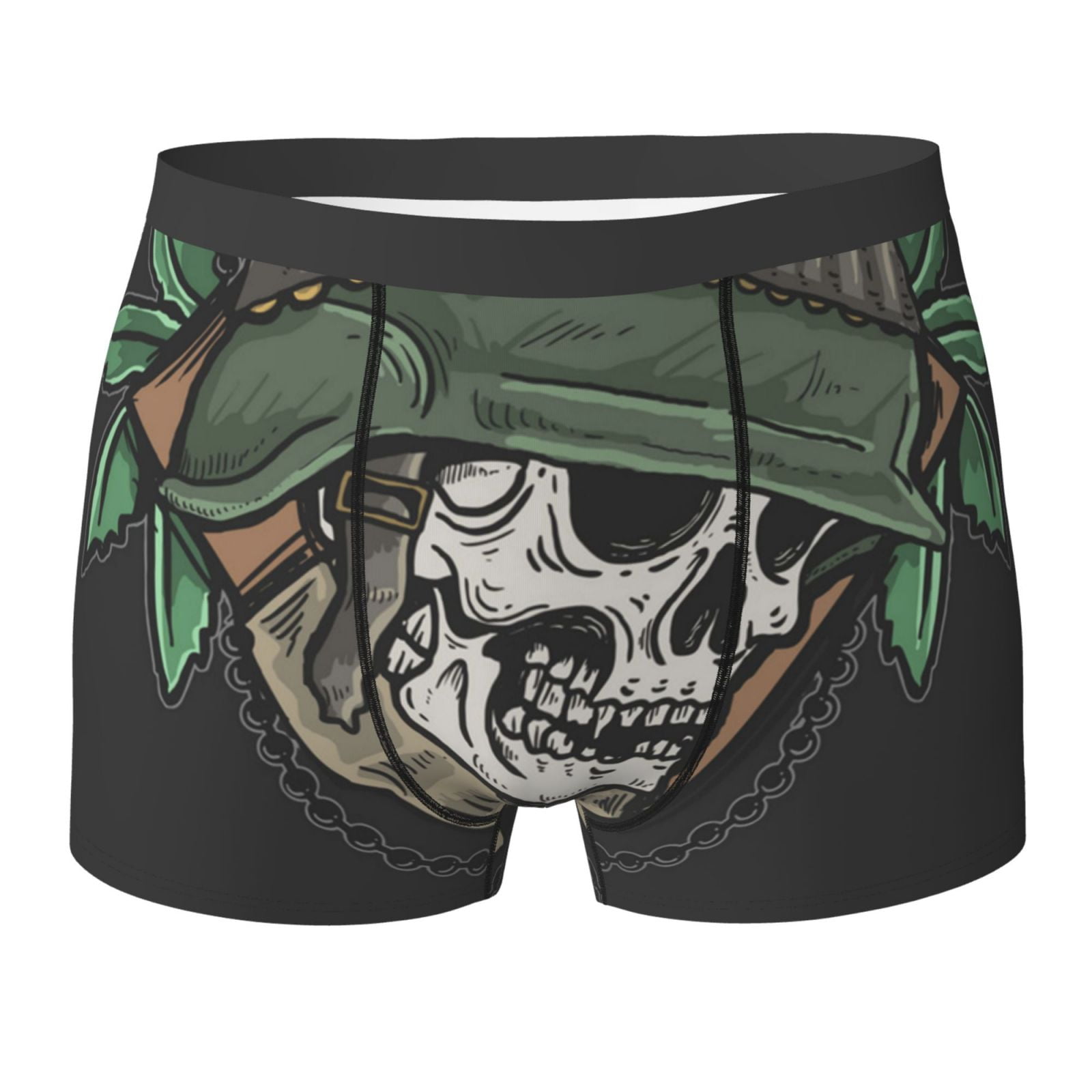 Novelty Boxer Briefs Stretchy Underwear Comfort for Men, Skull Veteran ...