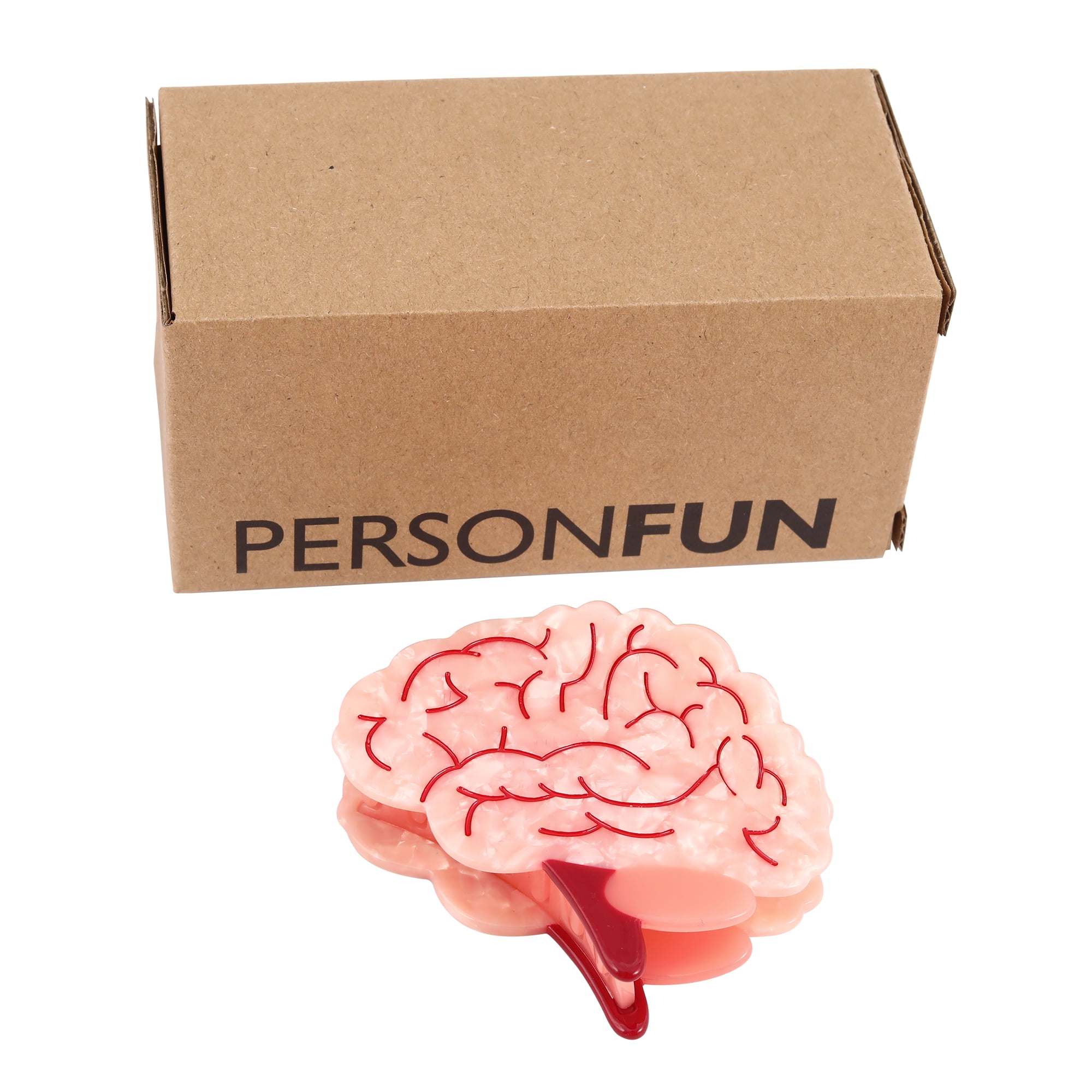 Novelty Brain Hair Claw Clip Anatomical Design Acetate Hair Claw Pink ...