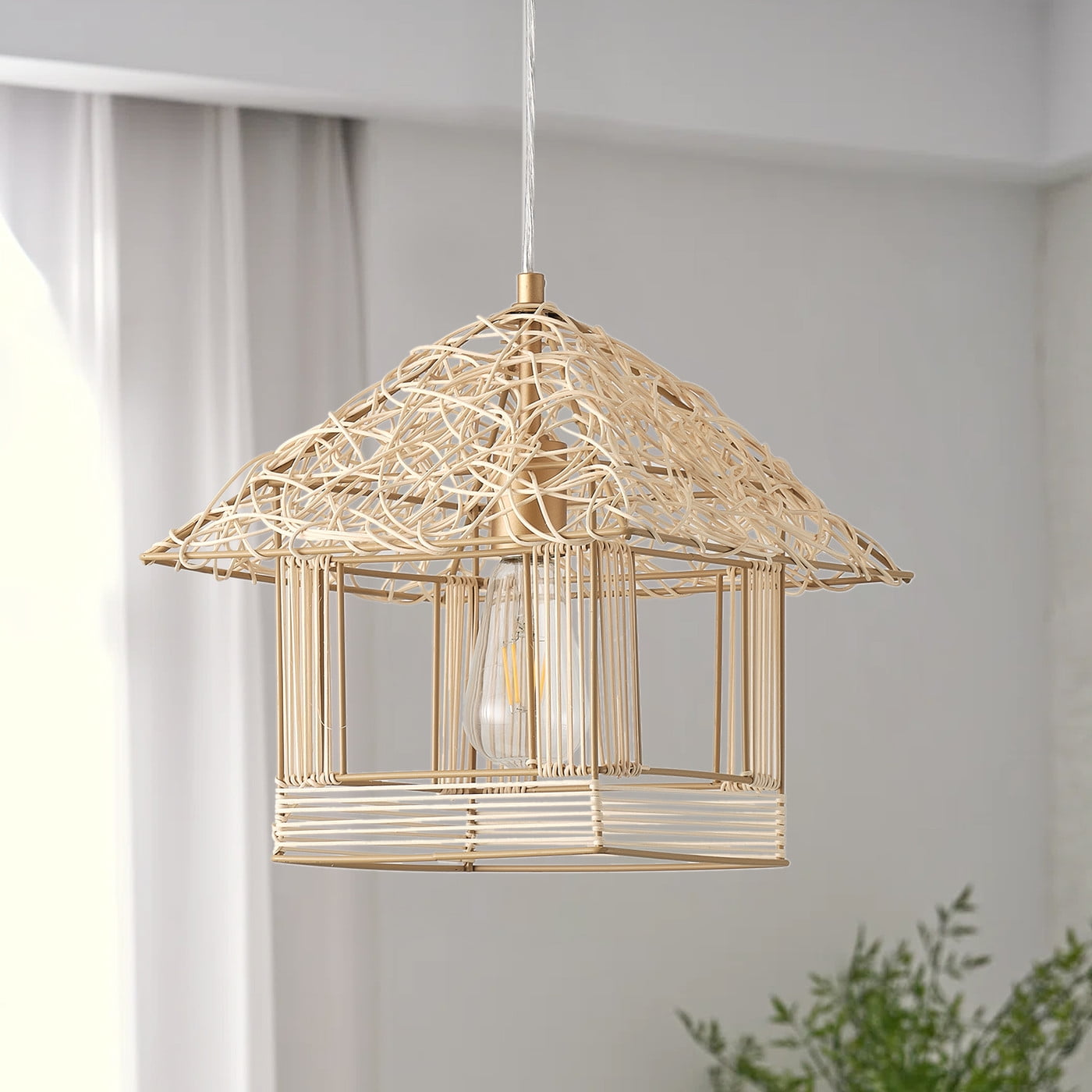 Novelty Cabin Farmhouse Pendant Light, Unique Modern Hanging Ceiling ...