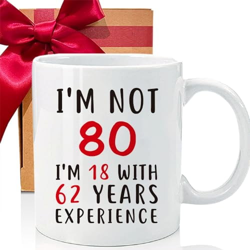 Novelty Ceramic Coffee Mug 80th Birthday Gifts for Women, Dad, Men, Mom ...