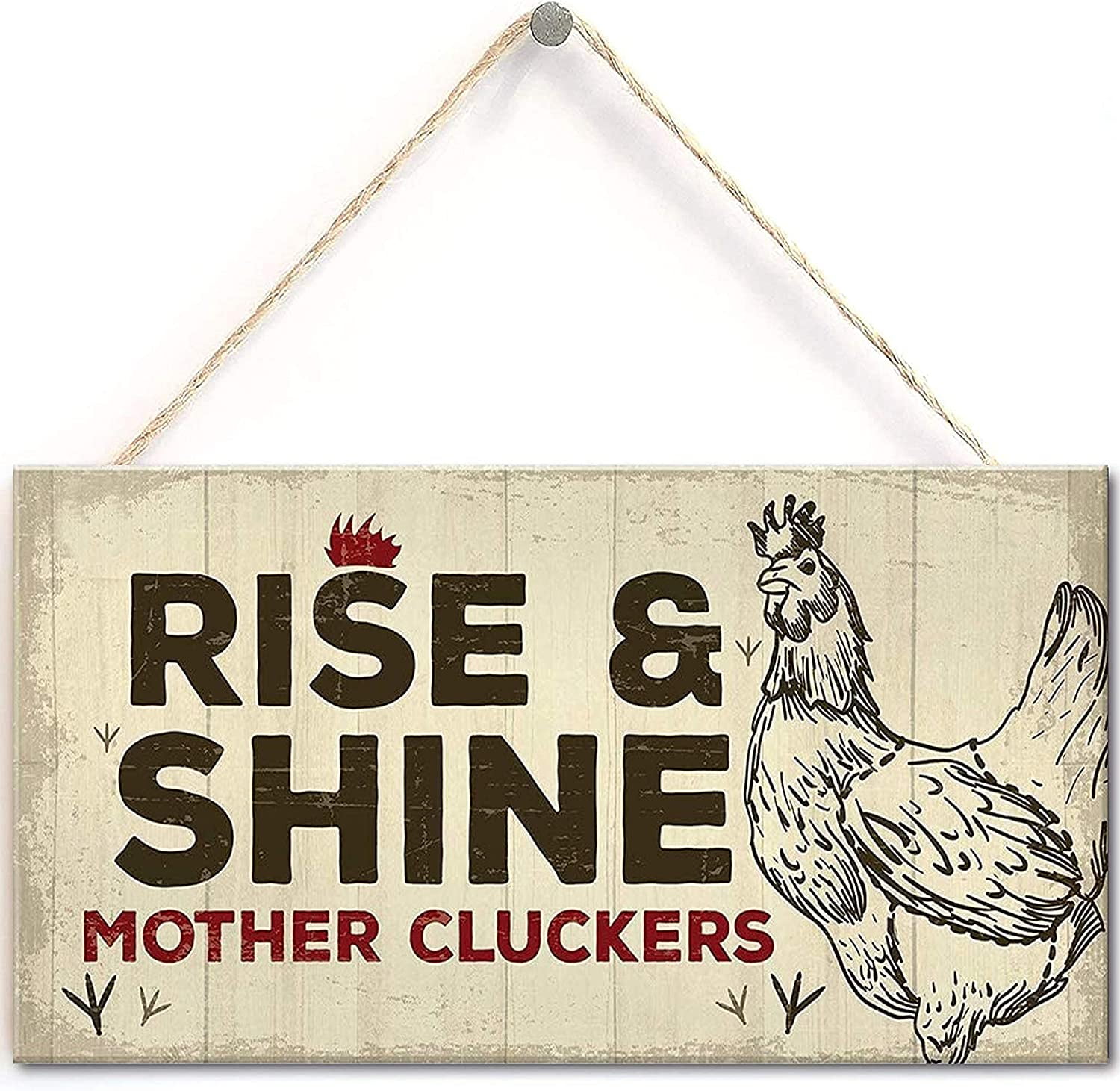 Novelty Chicken Rooster Sign Funny Chicken Coop Hen House Plaque for ...