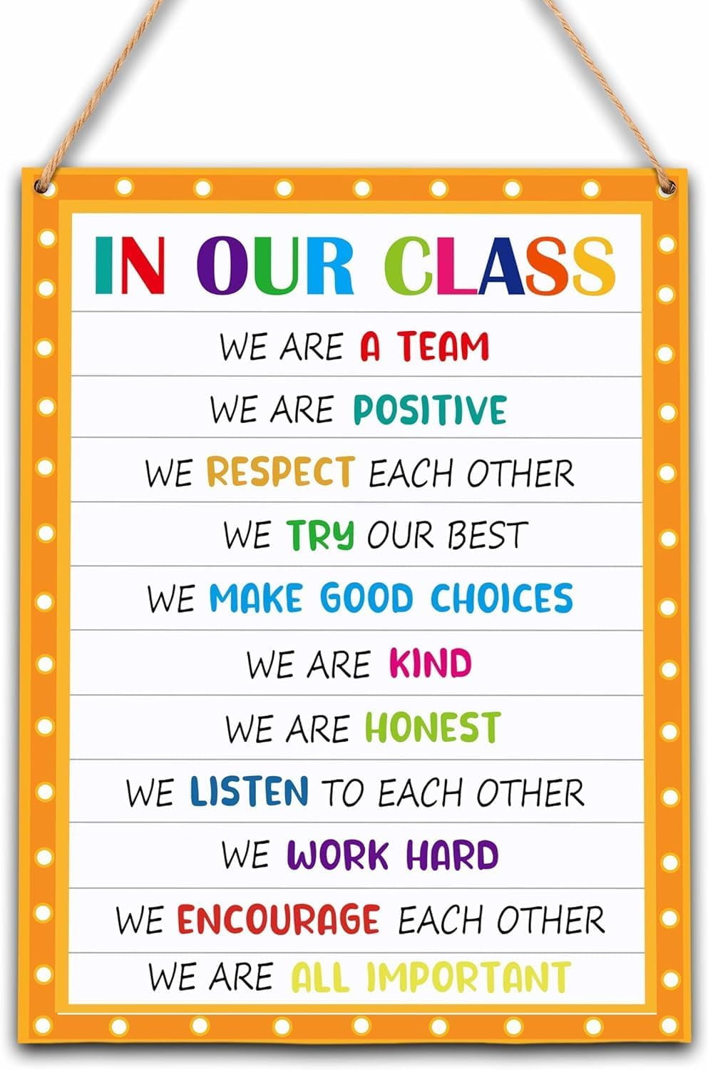 Novelty Classroom Rules Wood Sign Inspirational Classroom Wall Decor ...