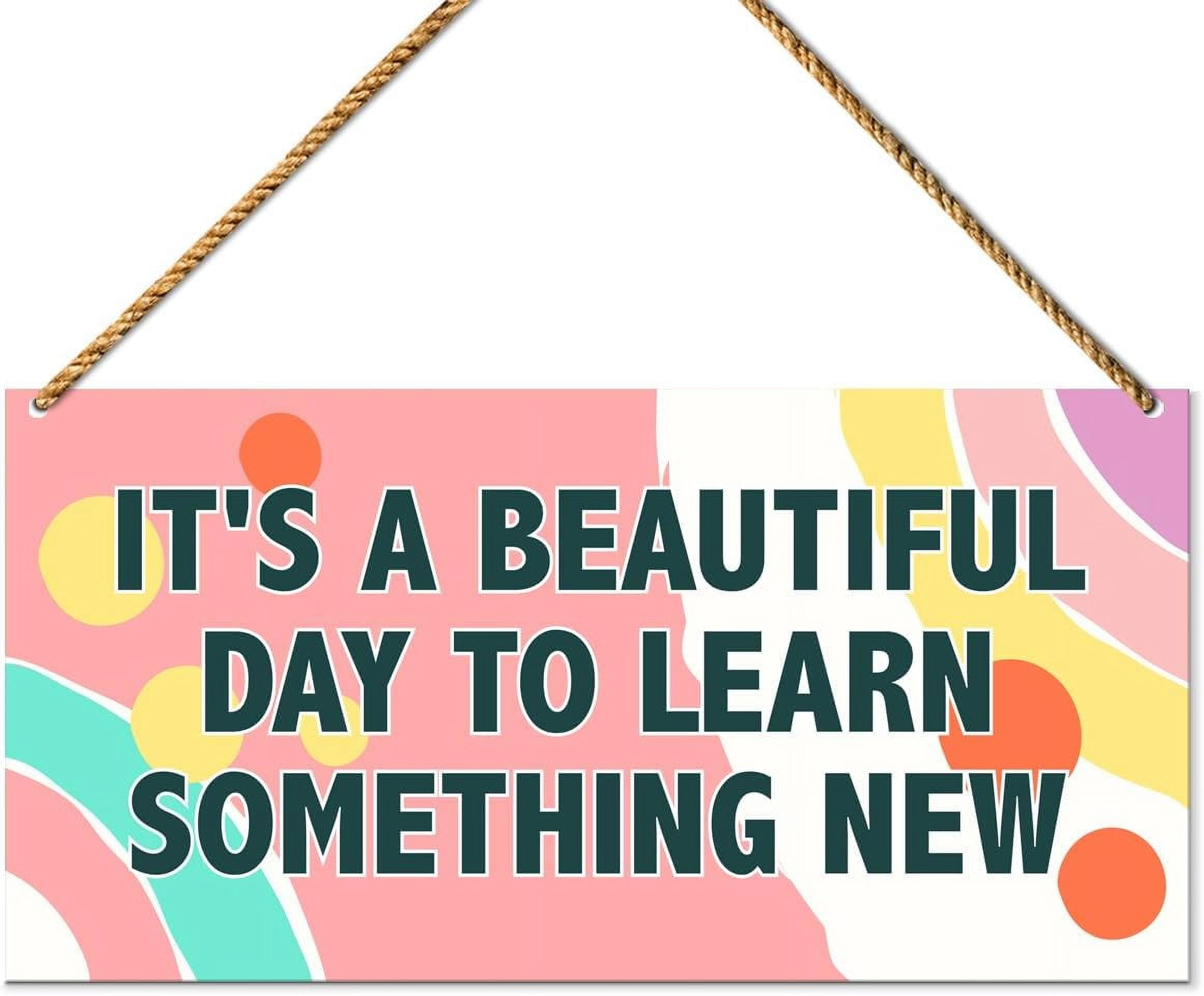 Novelty Classroom Sign Wood Decor, Inspirational Wall Decor for Library ...
