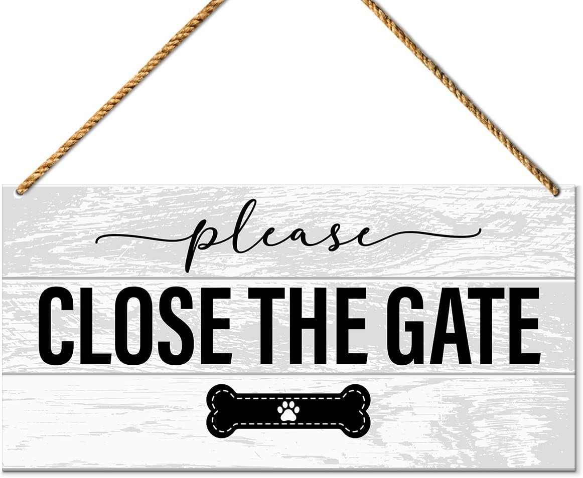 Novelty Close The Gate Sign, Dog Warning Sign Beware of Dog Sign for ...