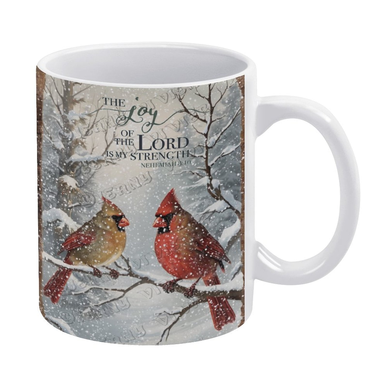 Novelty Coffee Mug - Winter Red Bird Ceramic Coffee Mugs, 330 ml / 11 ...