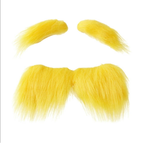 Novelty Costume Mustache & Eyebrows 3-Pack, Self Adhesive Reusable ...