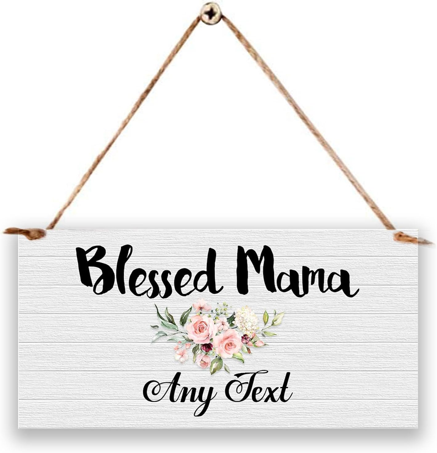 Novelty Custom Blessed Mama Floral Print Wood Signs Farmhouse Decor ...