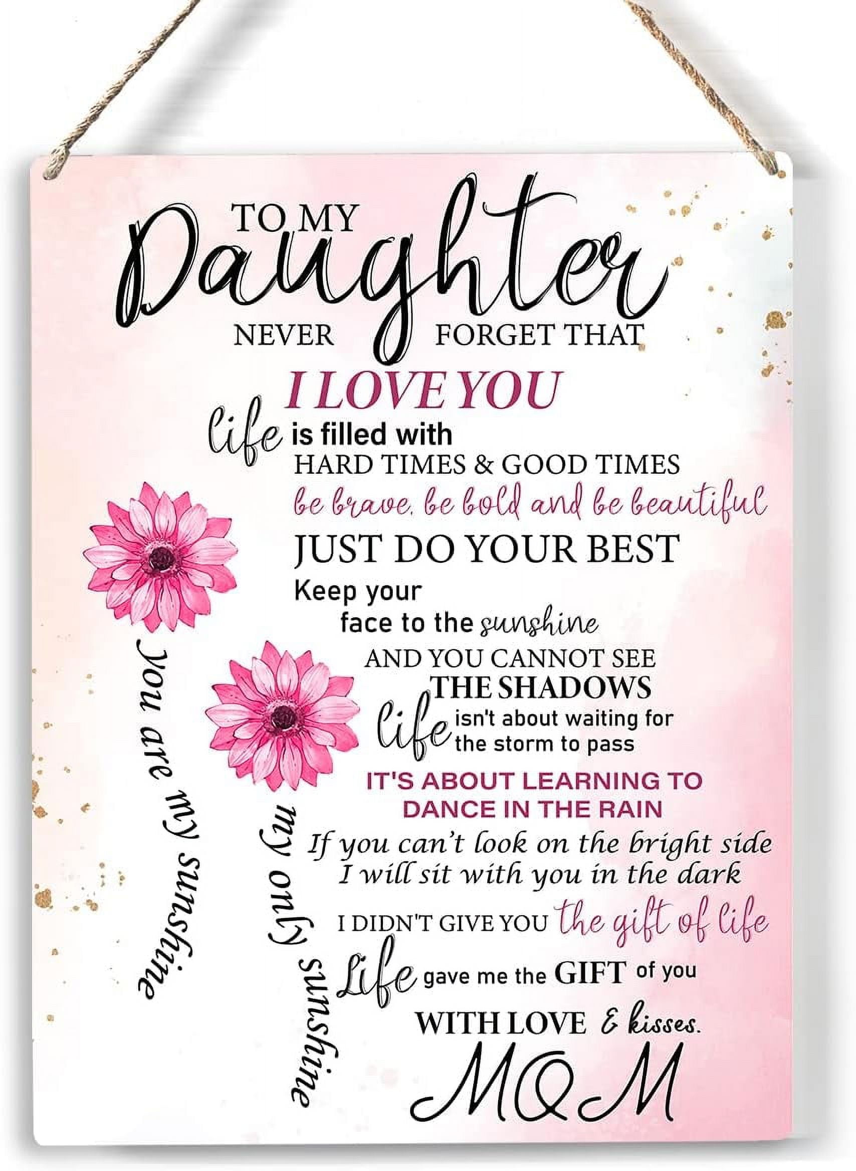 Novelty Daughter You are My Sunshine Wood Sign to My Daughter Flowers ...