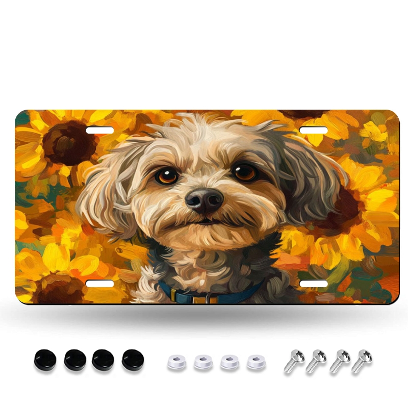 Novelty Decorative License Plate – A Beautiful Oil Painting of a Dog ...